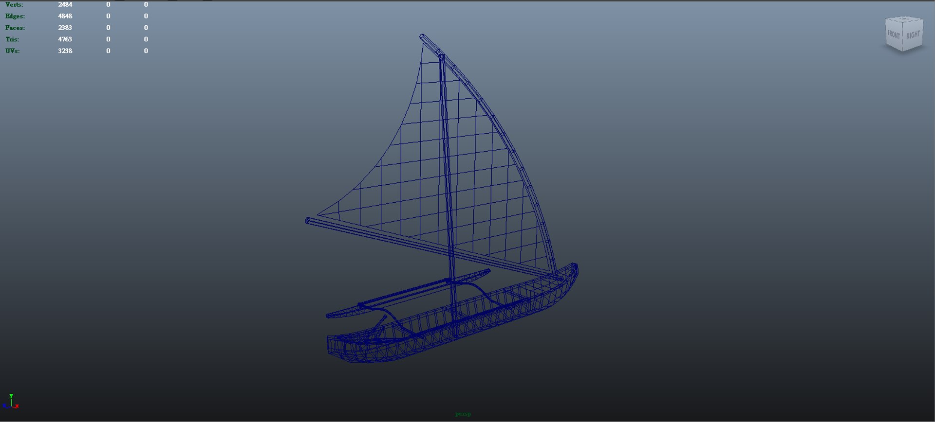 3d outrigger canoe