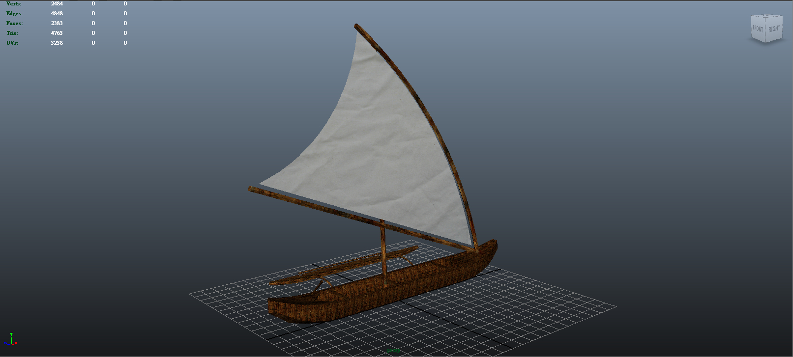 3d outrigger canoe