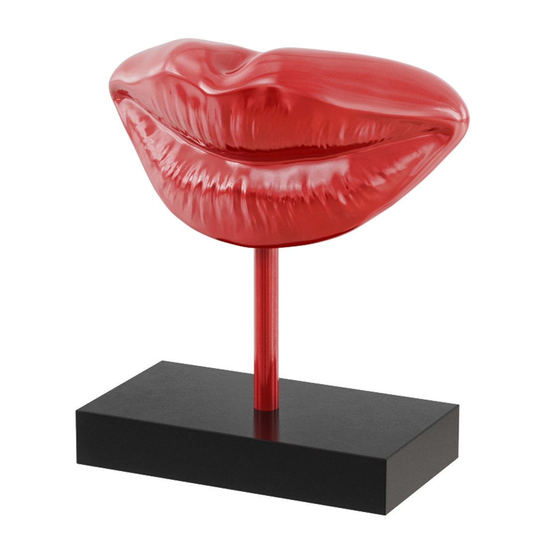 Figurine red lips model - TurboSquid 1589479