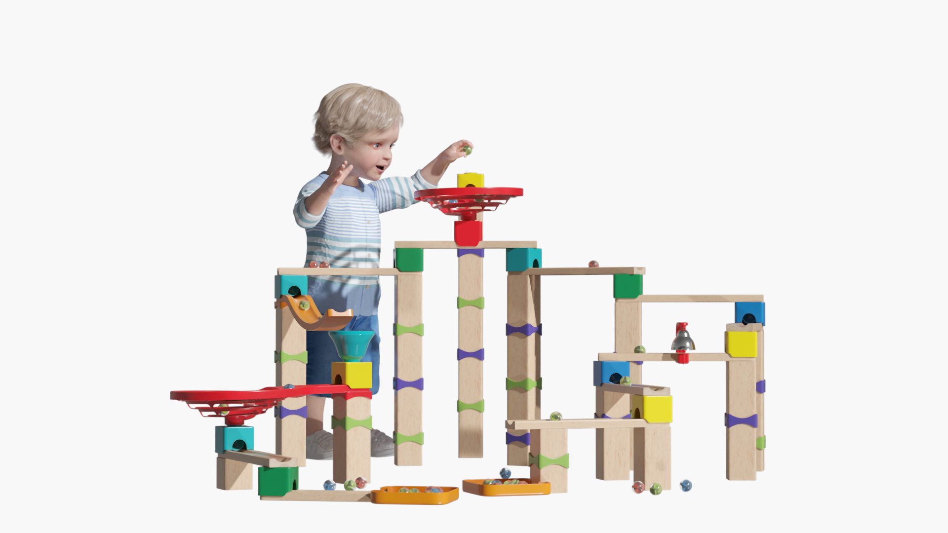 Baby Plays With Marble Run Toy 3D Model - TurboSquid 2314022