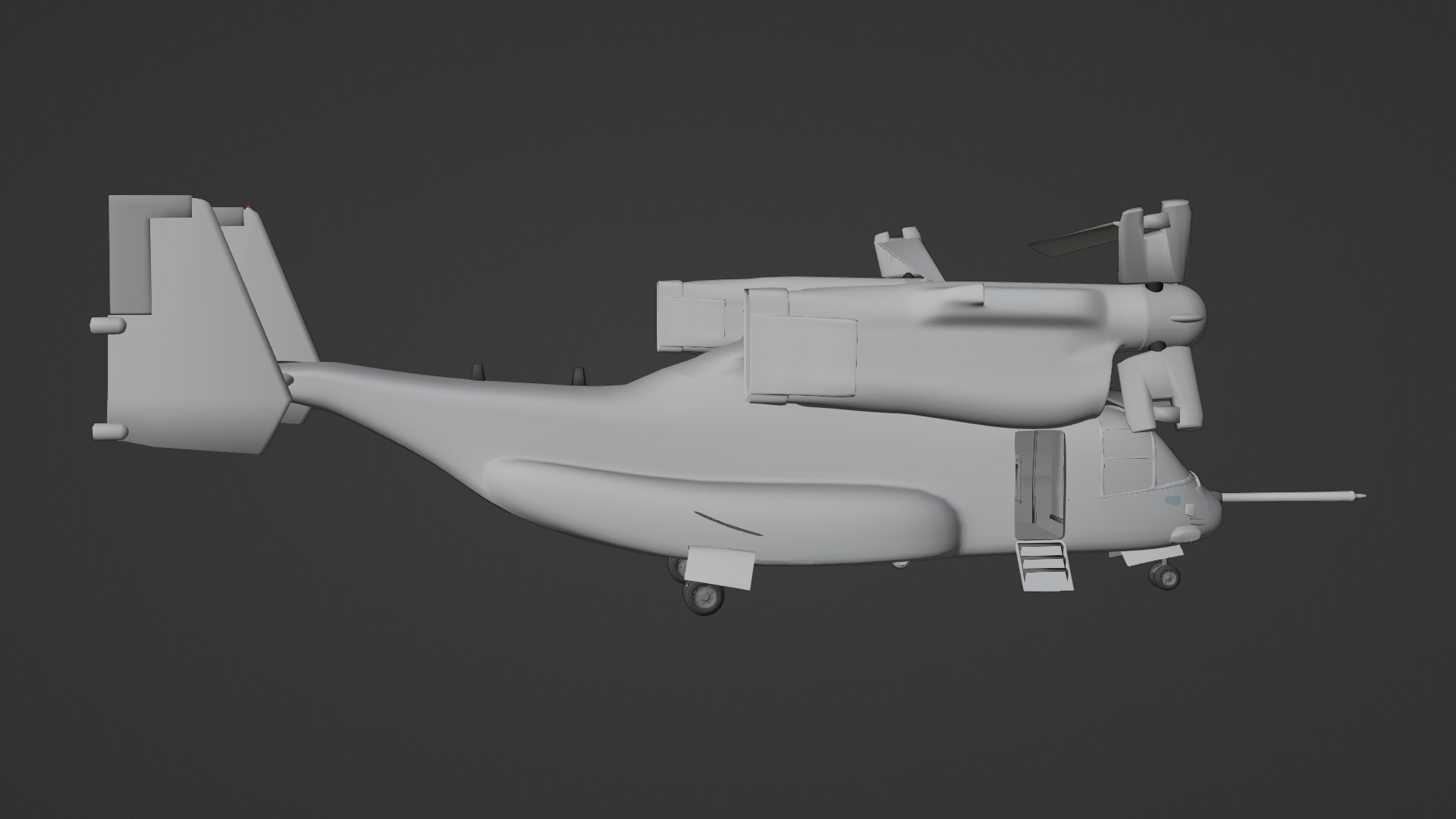 3D V-22 Osprey Gray Military Transport Aircraft 3D Model Model ...