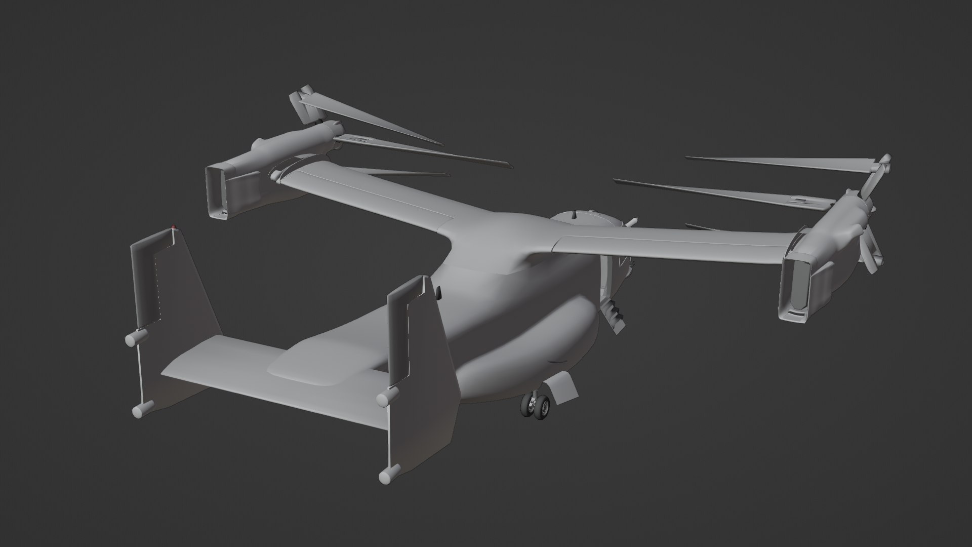 3D V-22 Osprey Gray Military Transport Aircraft 3D Model Model ...