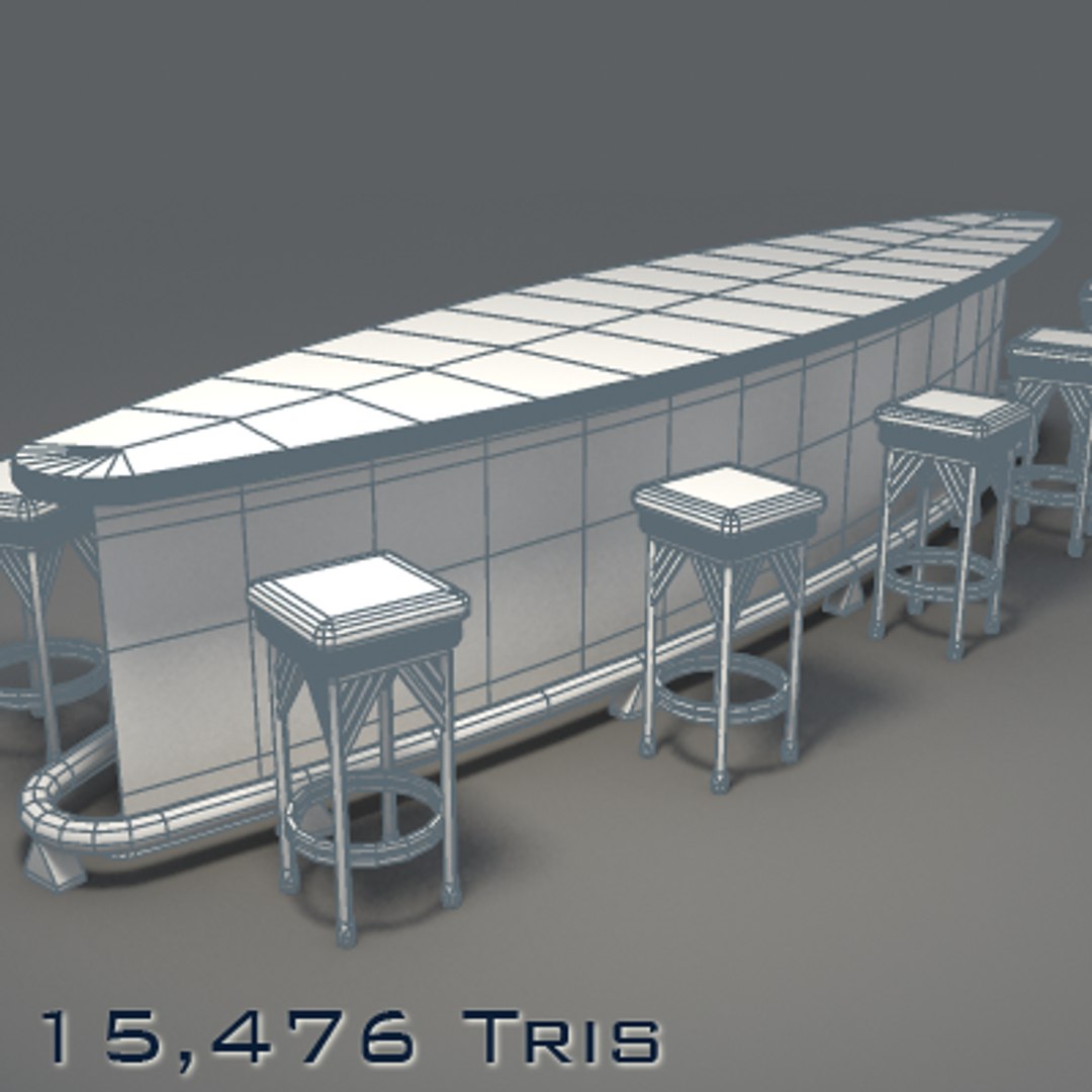 Art Deco Furniture Bar 3d Model