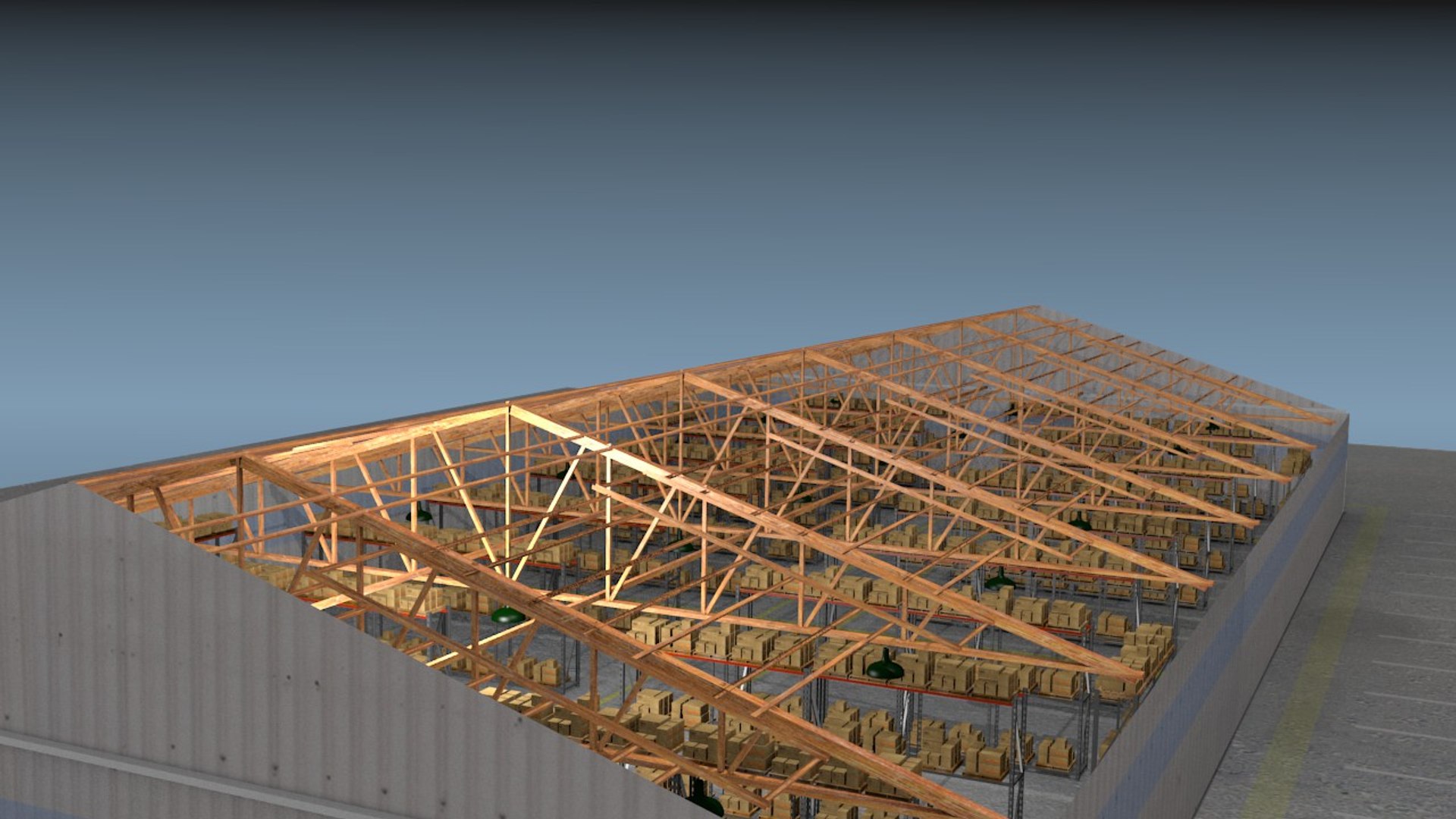 3d Model Large Warehouse