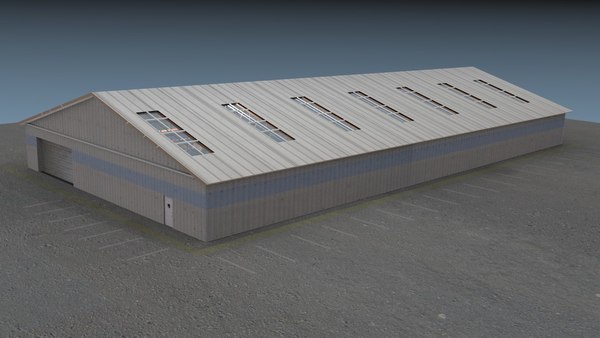 3d model large warehouse
