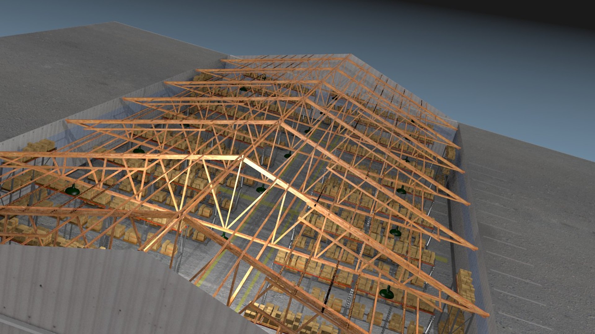 3d Model Large Warehouse