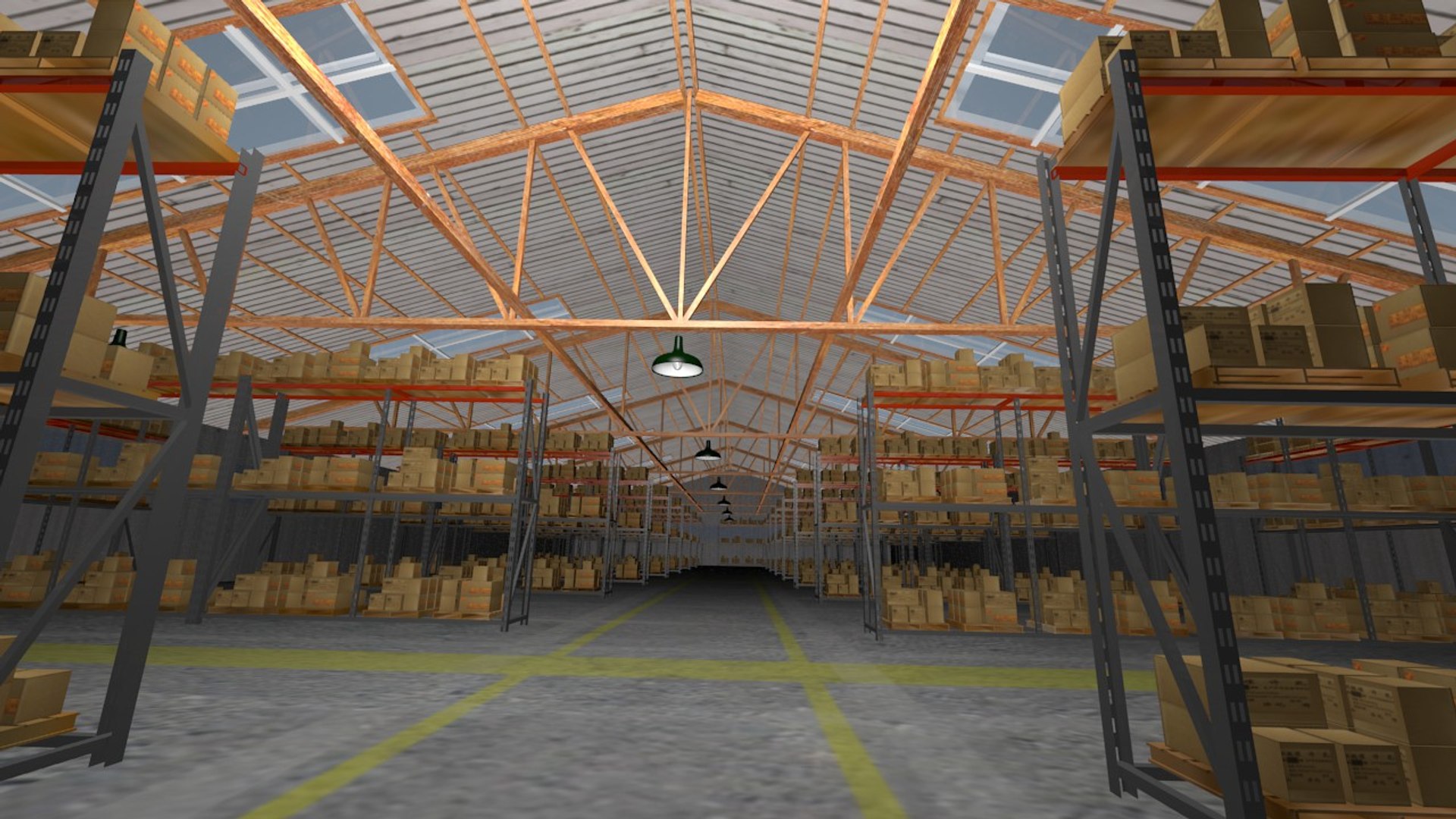 3d Model Large Warehouse