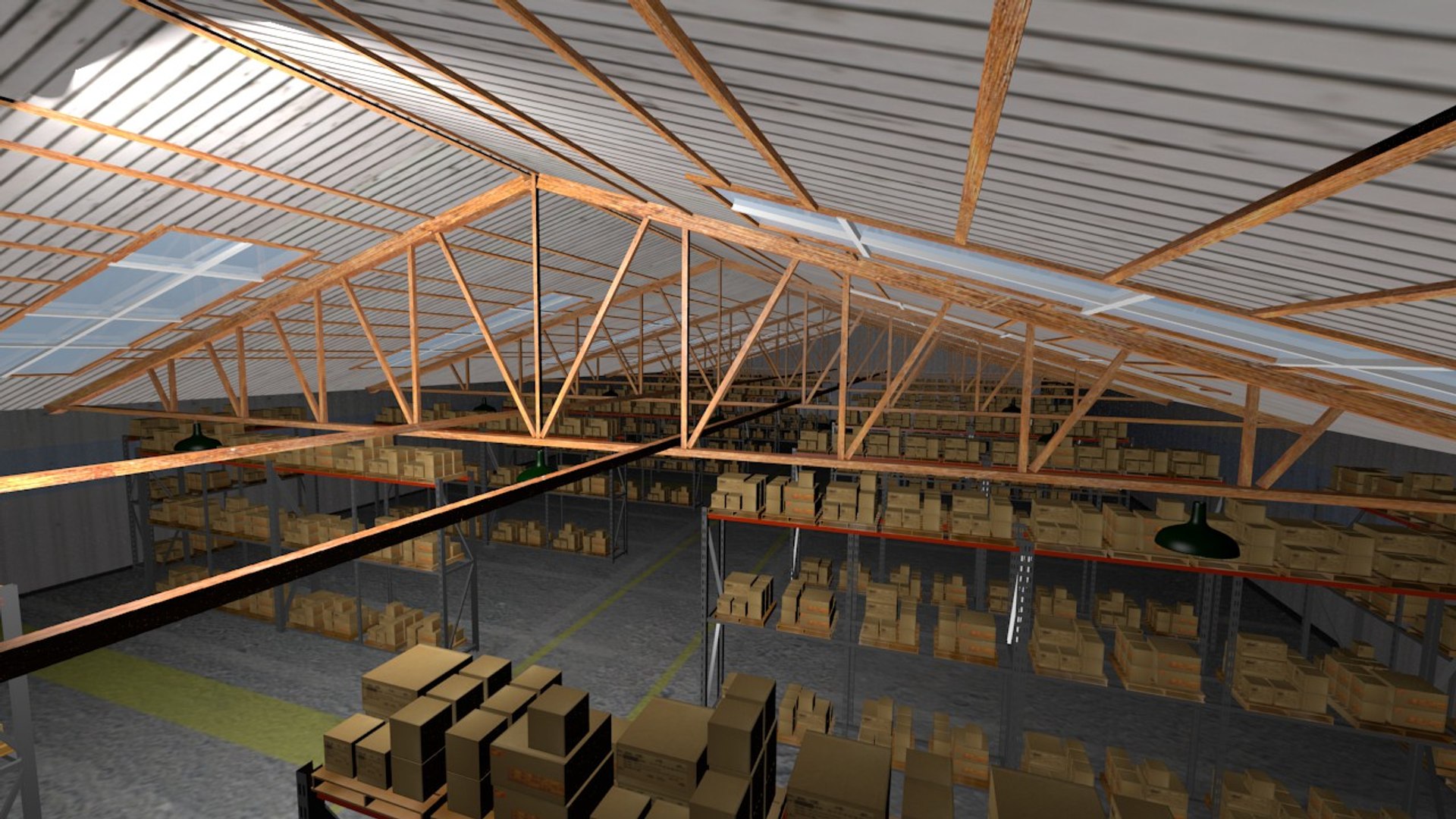 3d Model Large Warehouse