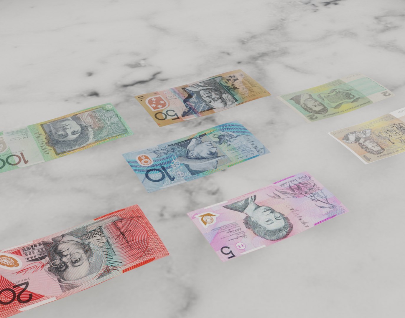 3D AUD Banknotes - TurboSquid 1984328