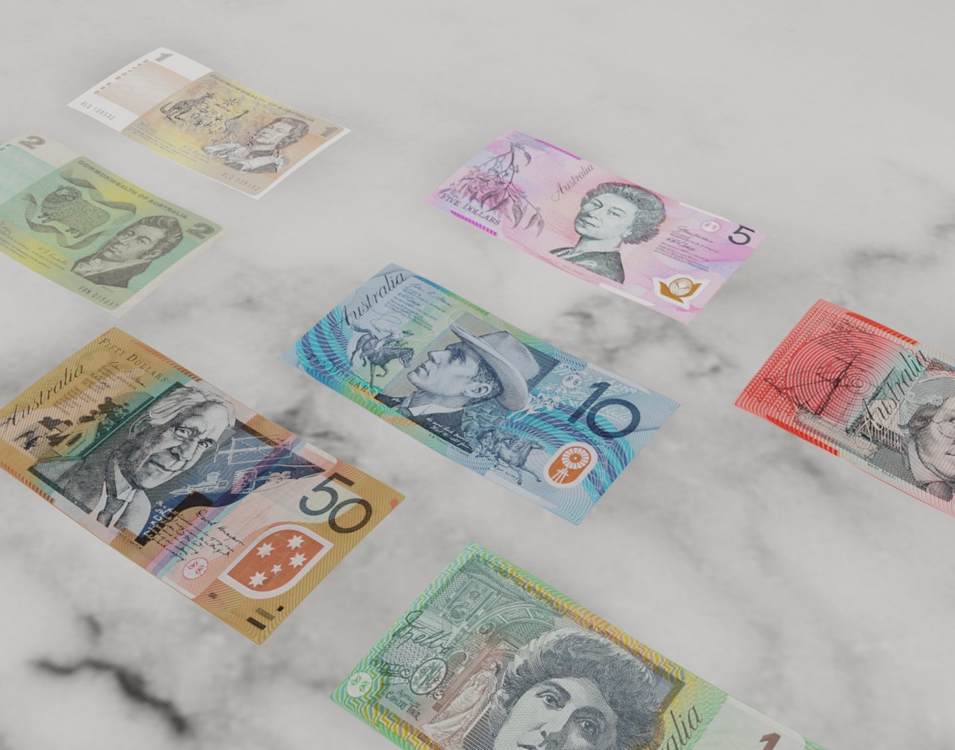3D AUD Banknotes - TurboSquid 1984328