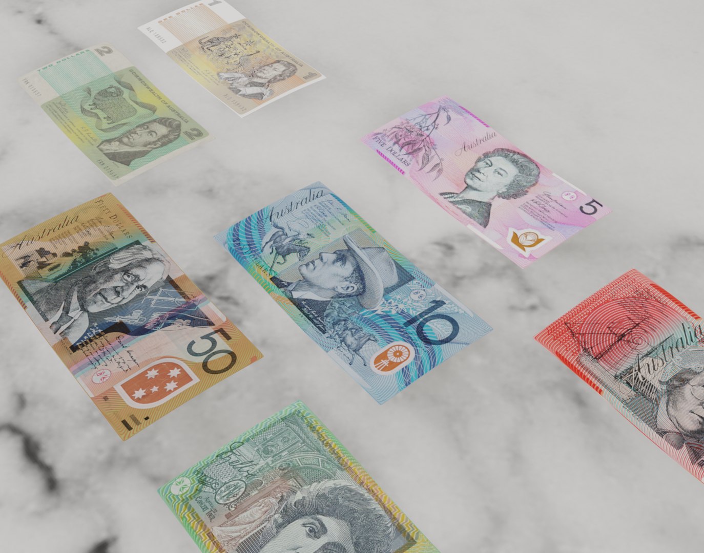 3D AUD Banknotes - TurboSquid 1984328