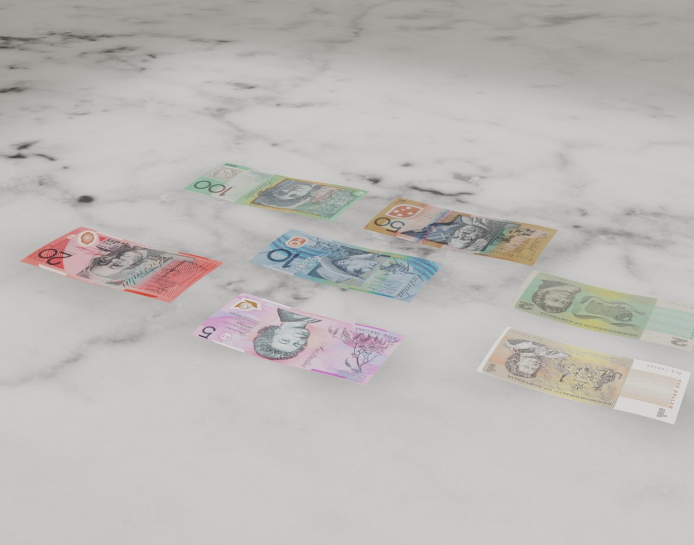 3D AUD Banknotes - TurboSquid 1984328