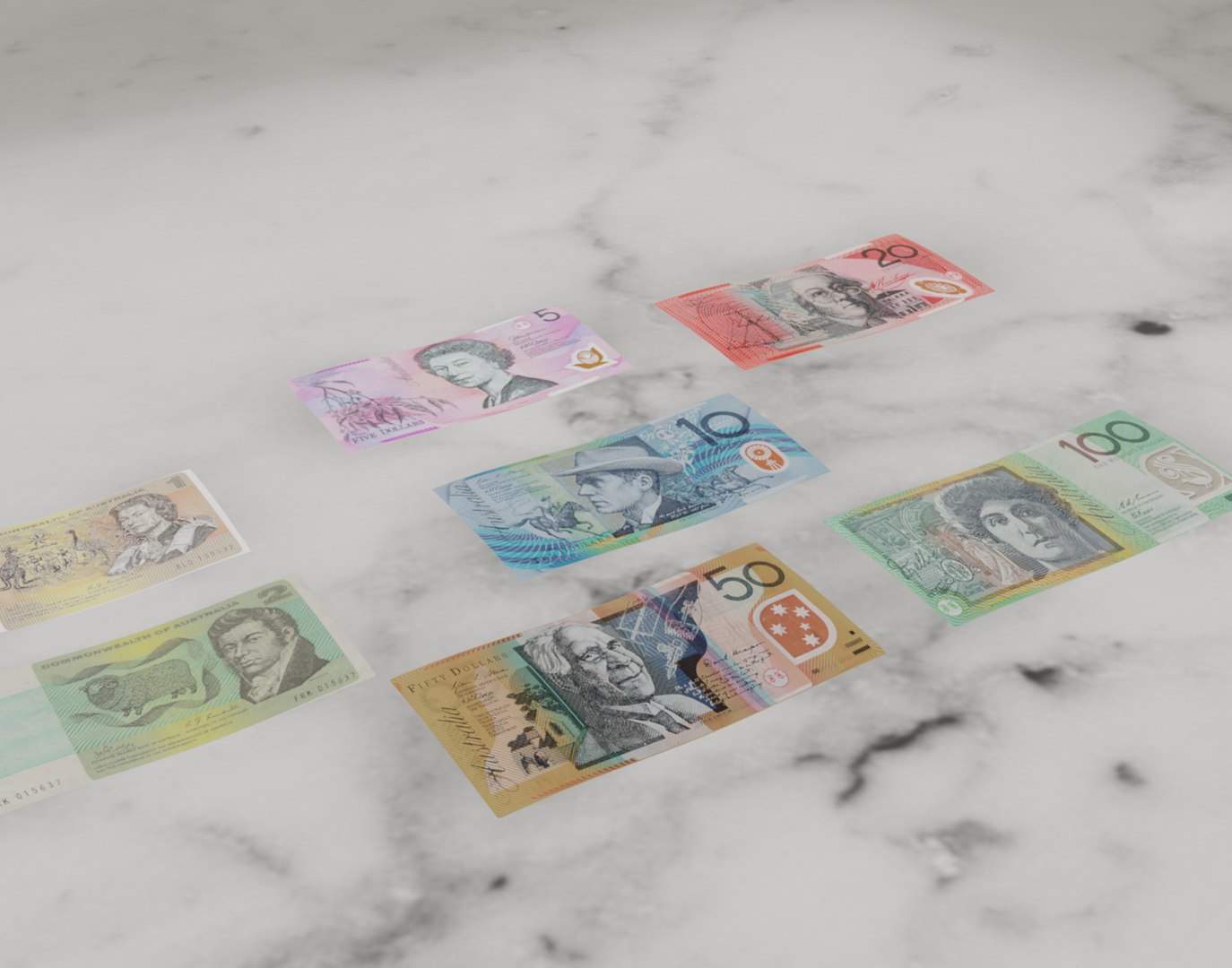 3D AUD Banknotes - TurboSquid 1984328