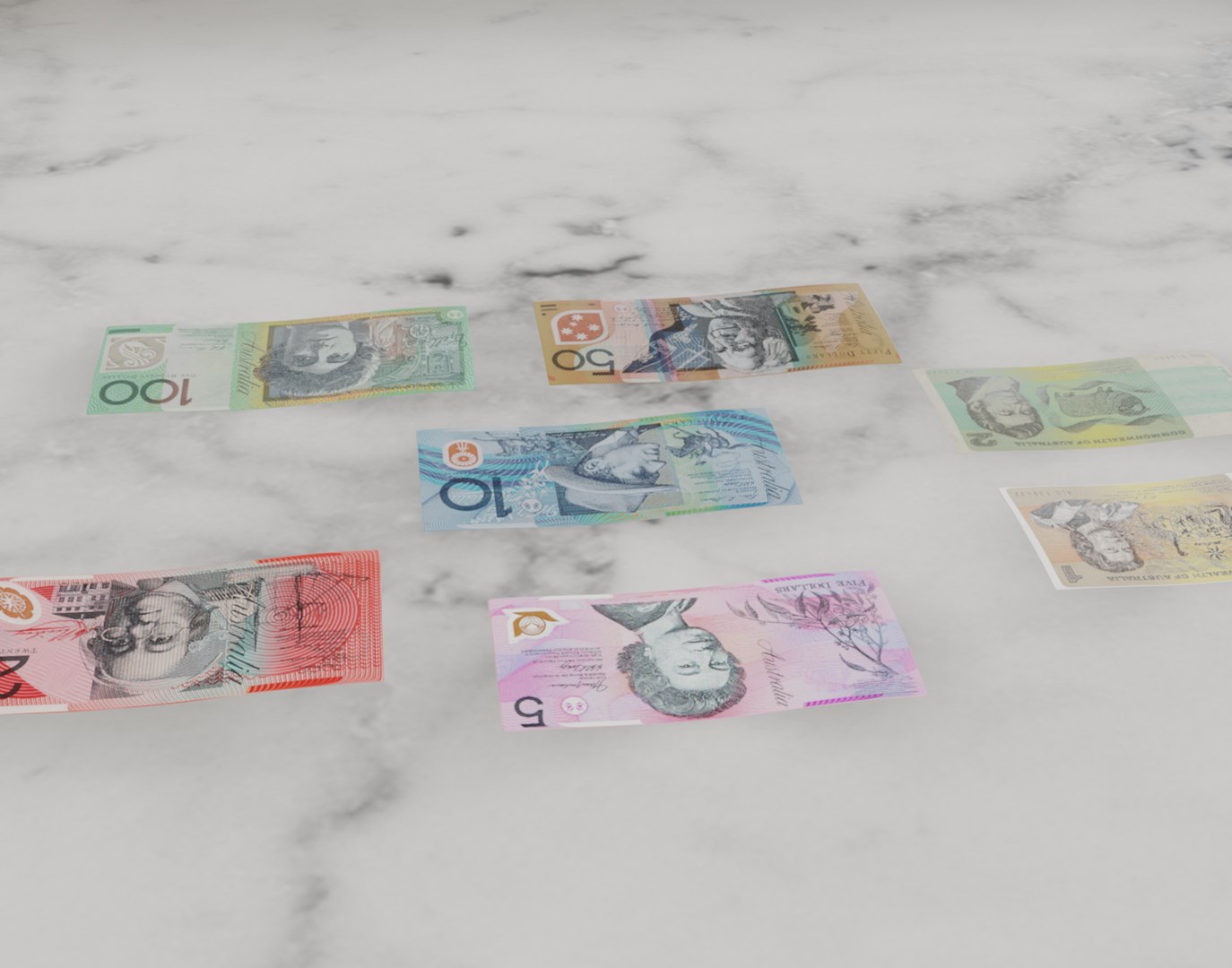 3D AUD Banknotes - TurboSquid 1984328