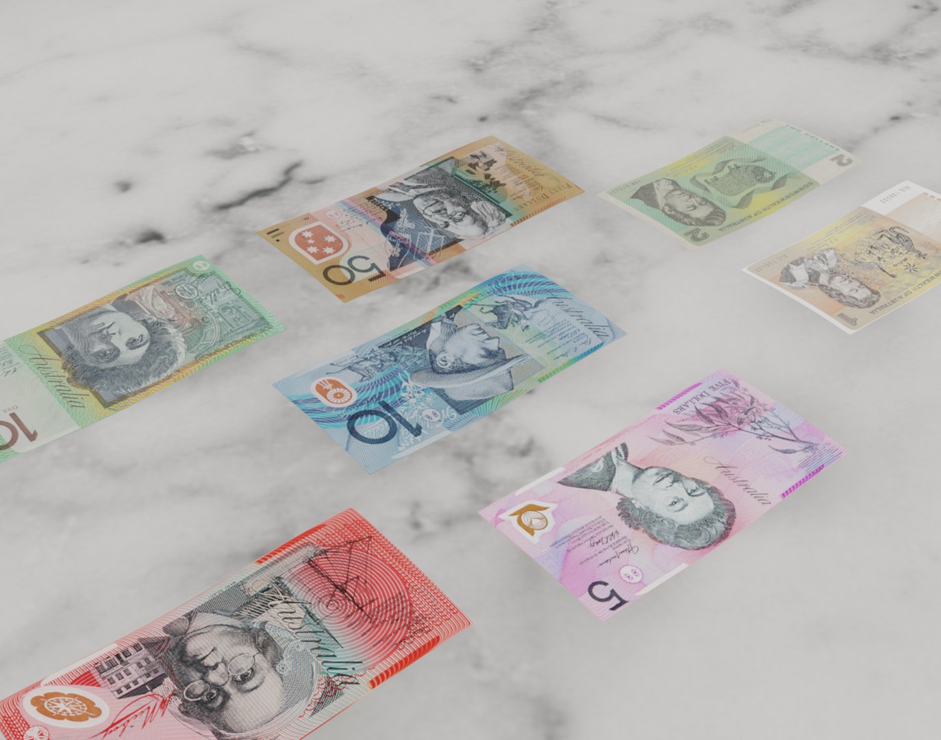 3D AUD Banknotes - TurboSquid 1984328