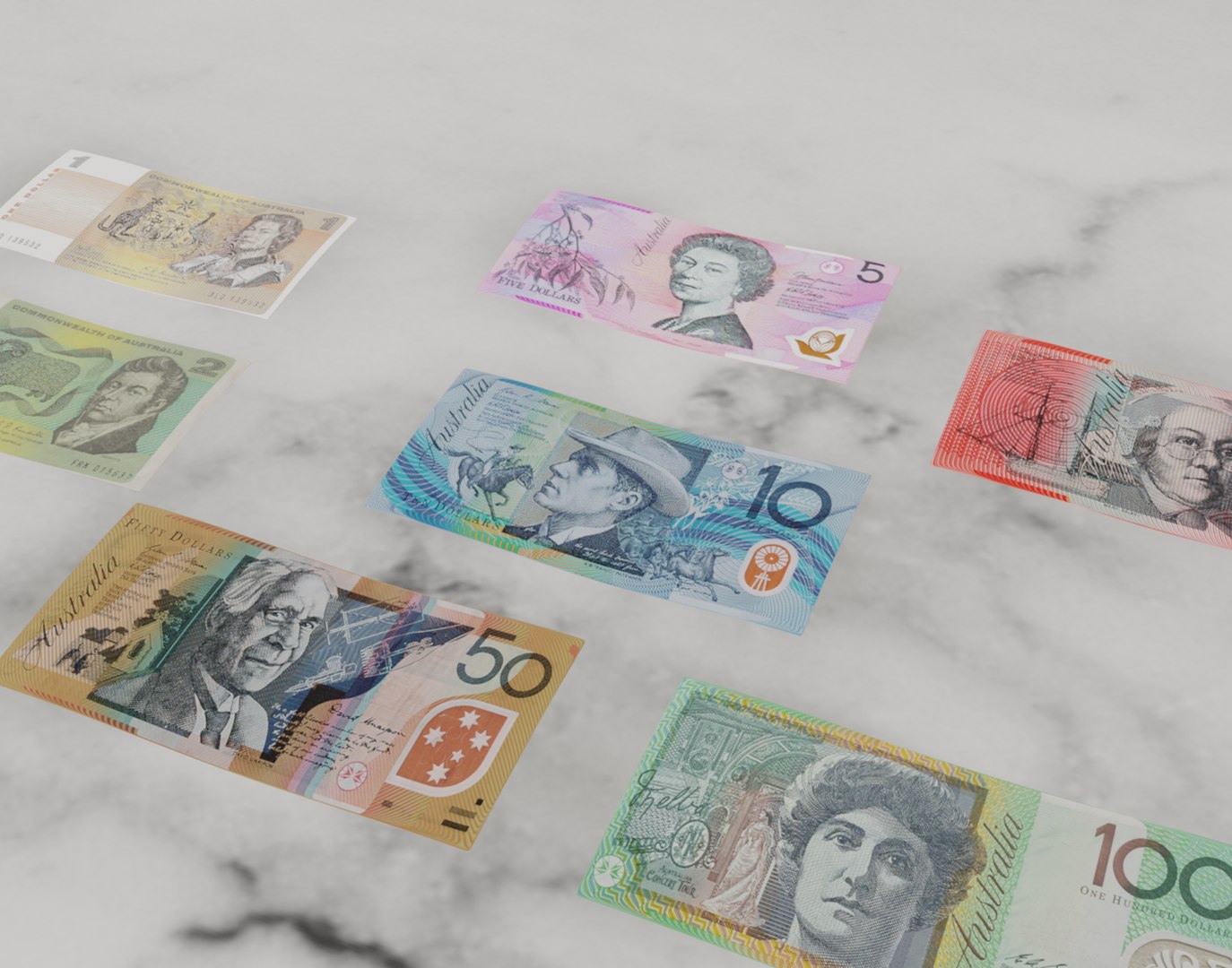 3D AUD Banknotes - TurboSquid 1984328