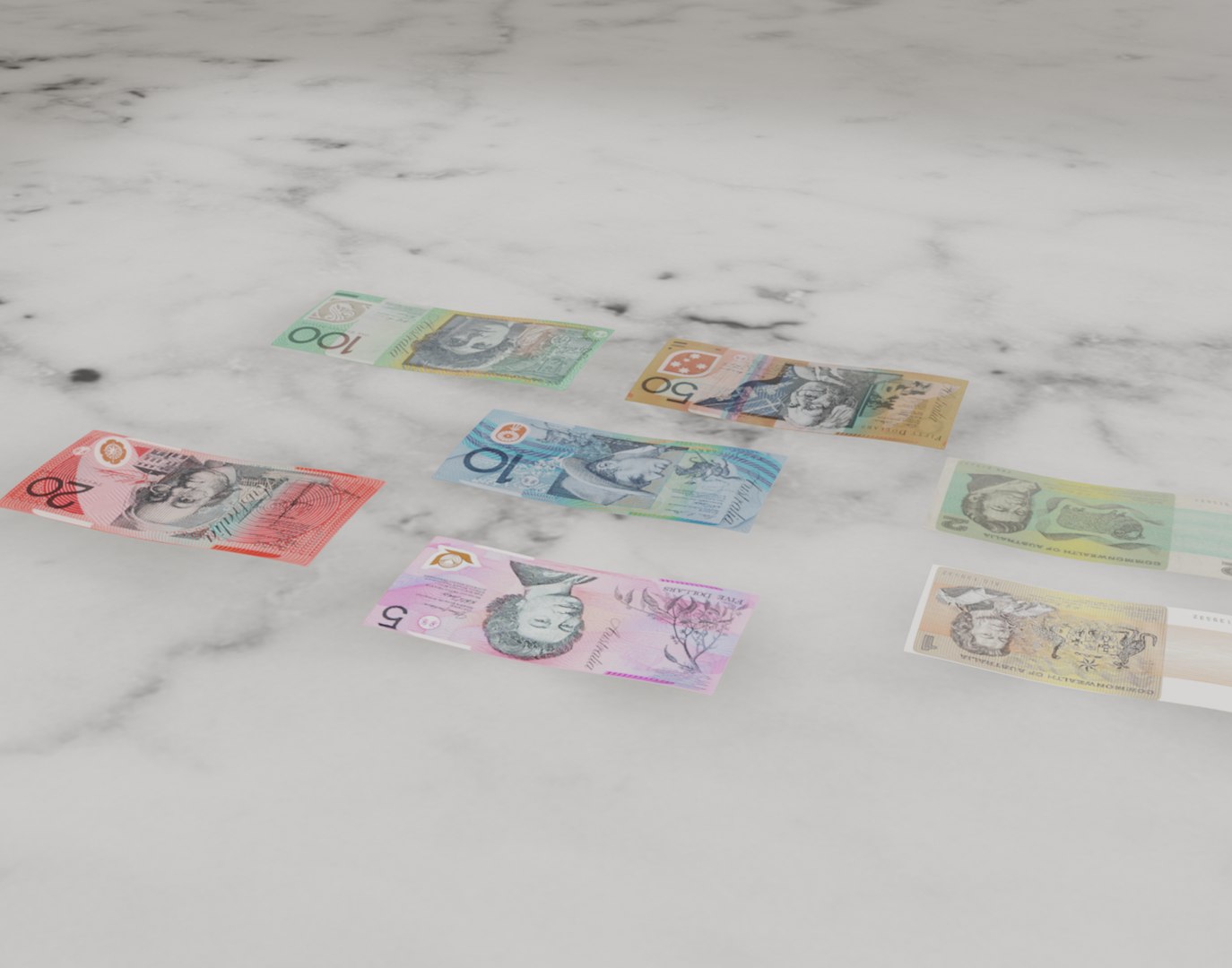 3D AUD Banknotes - TurboSquid 1984328