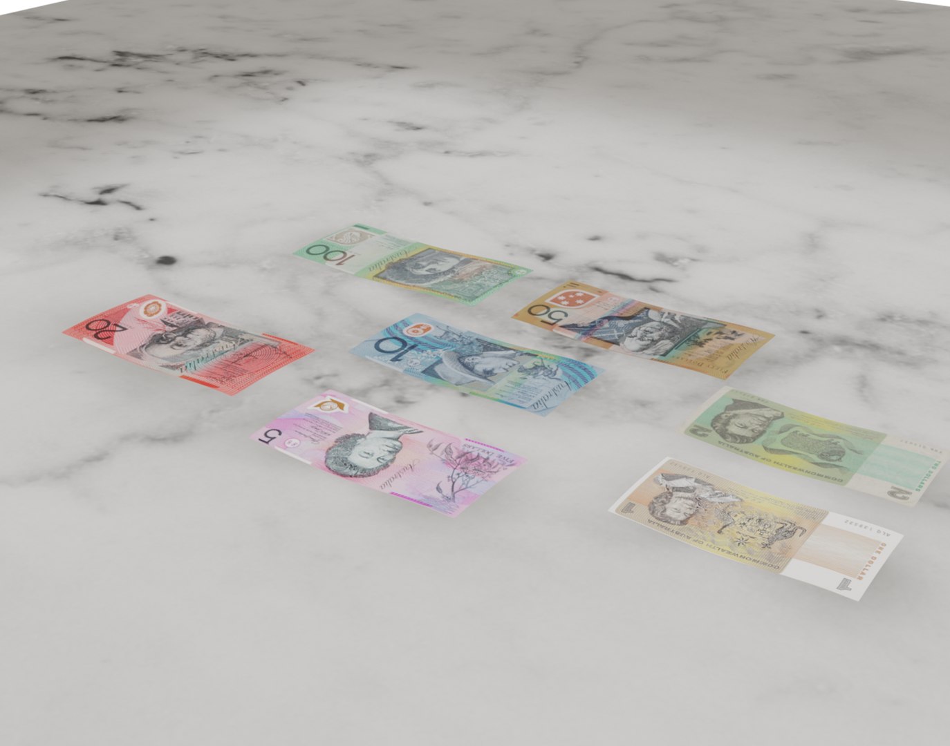 3D AUD Banknotes - TurboSquid 1984328