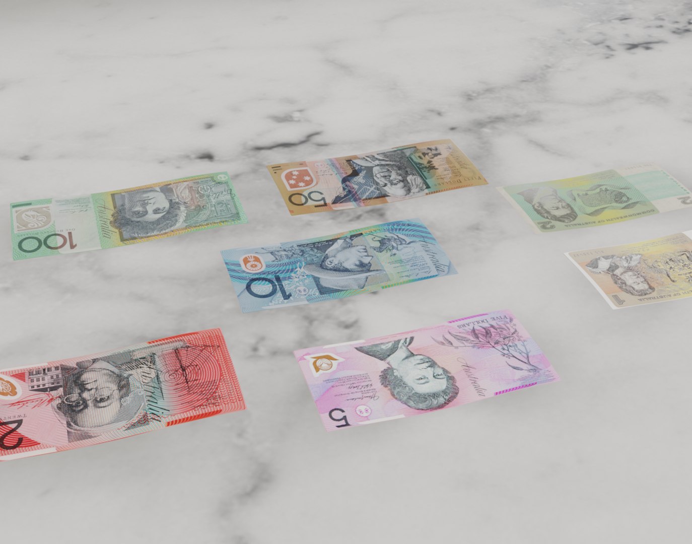 3D AUD Banknotes - TurboSquid 1984328