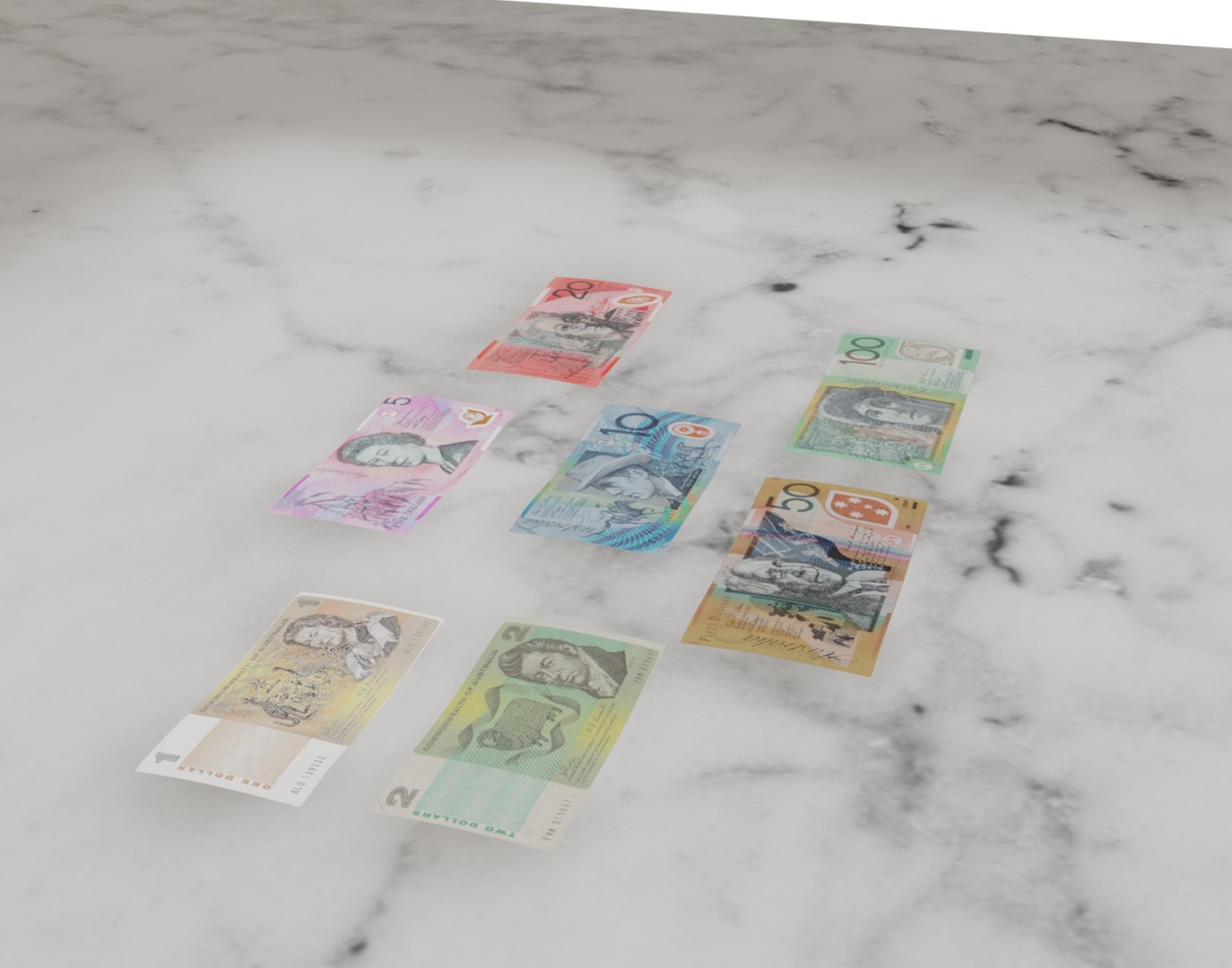 3D AUD Banknotes - TurboSquid 1984328