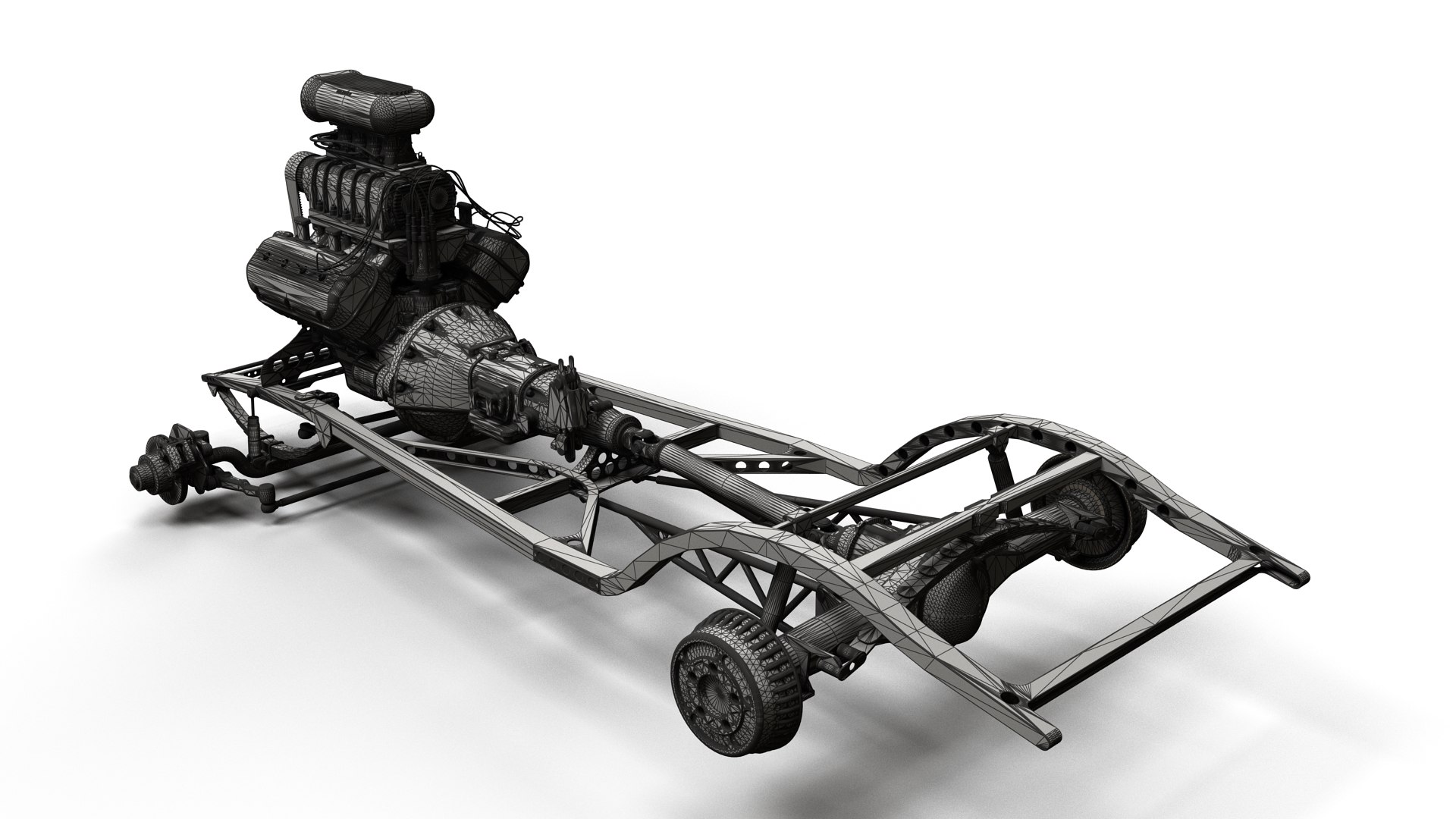 Custom hotrod frame 3D model - TurboSquid 1648883