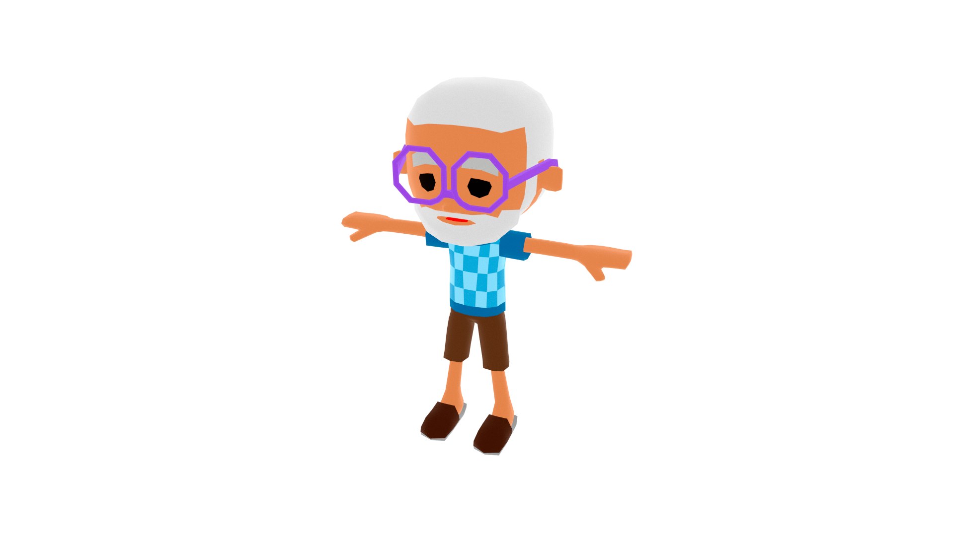 Old Man - OBJ - Low Poly Quad 3D Model - TurboSquid 1785507