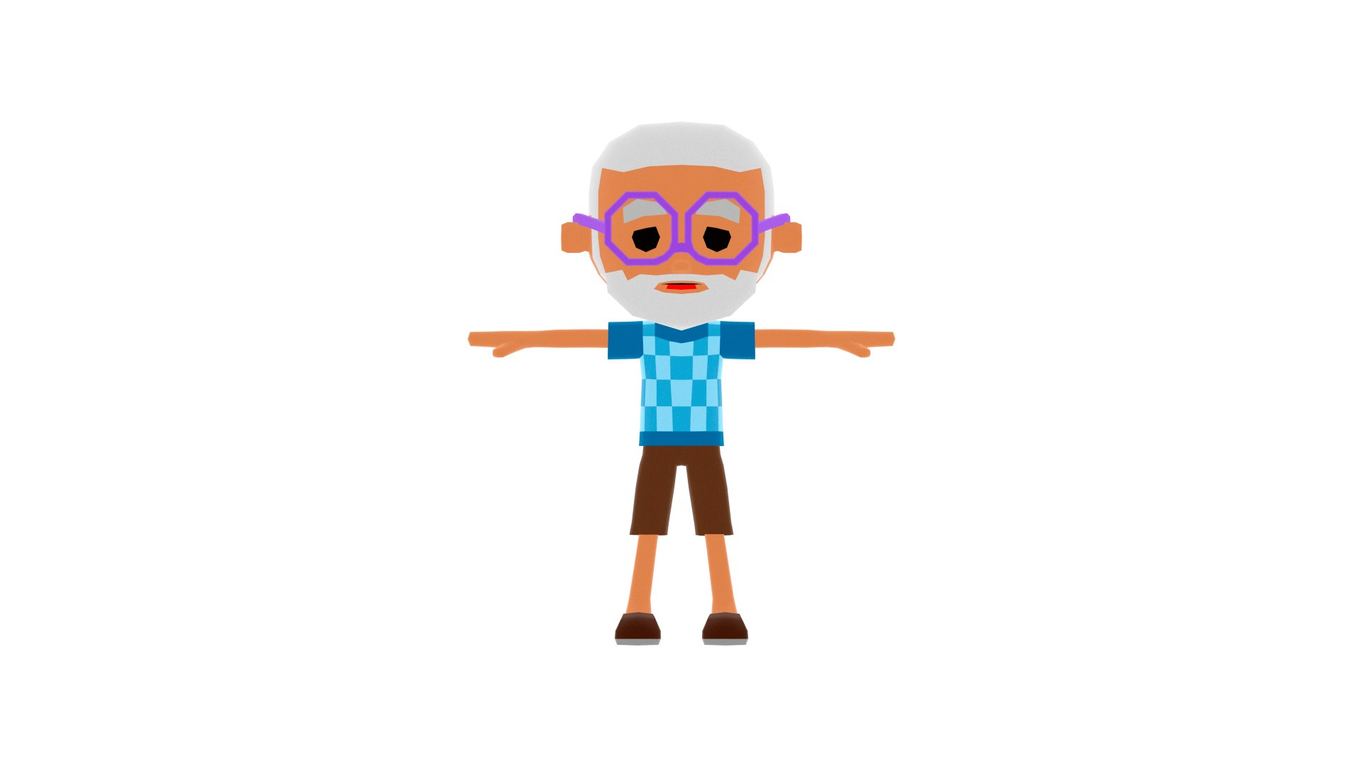 Old Man - OBJ - Low Poly Quad 3D Model - TurboSquid 1785507