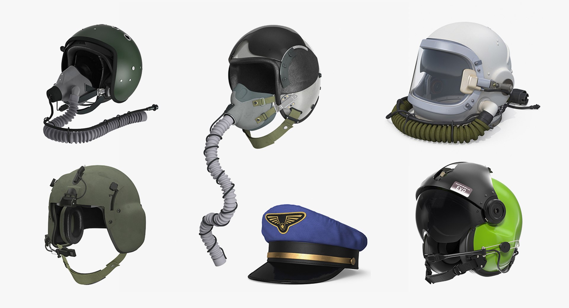 Pilot hats 3 3D model - TurboSquid 1597113