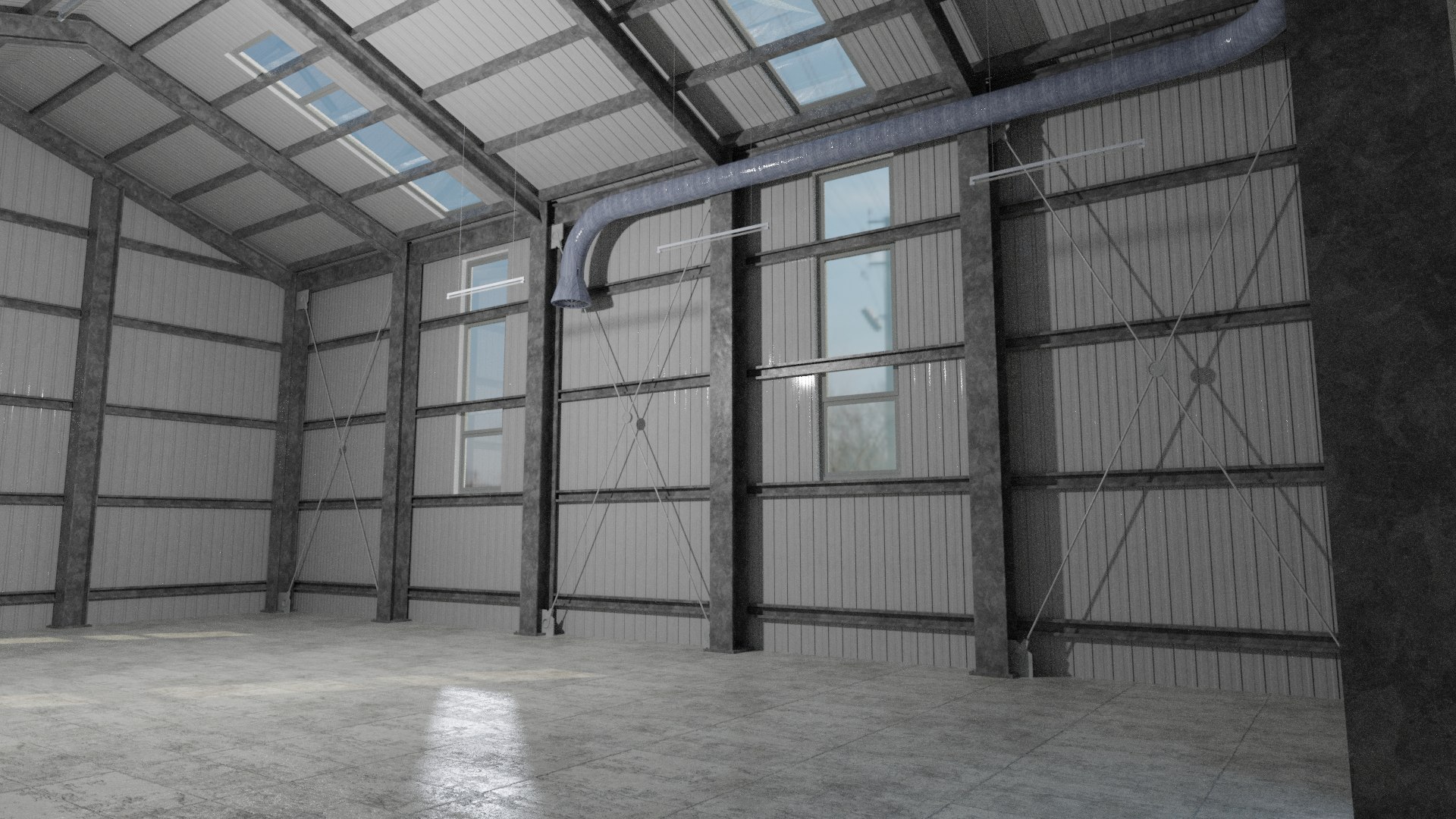 Warehouse Steel Construction 3D Model - TurboSquid 1873318