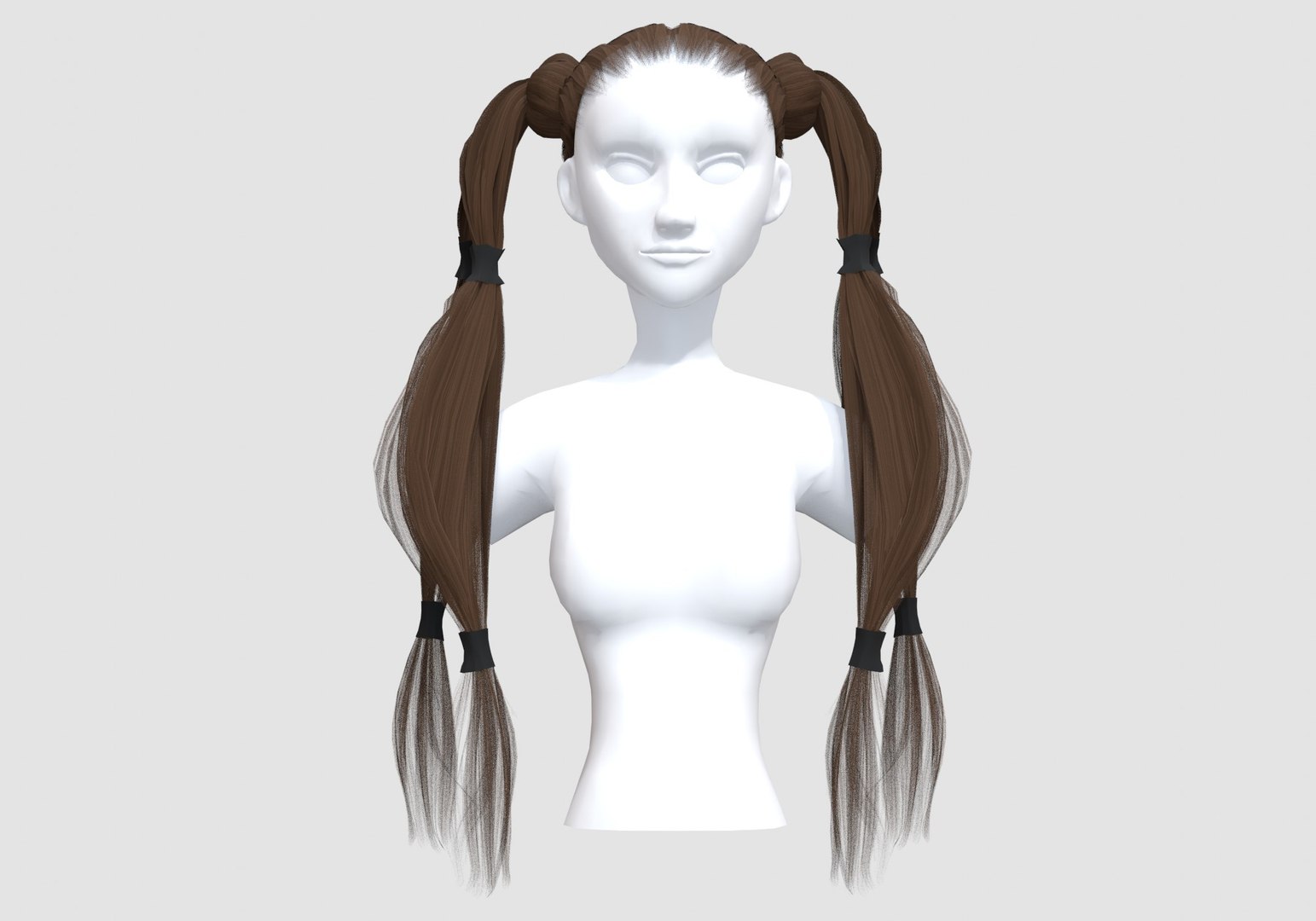 Pigtails Bun Hairstyle3D模型 - TurboSquid 1940104