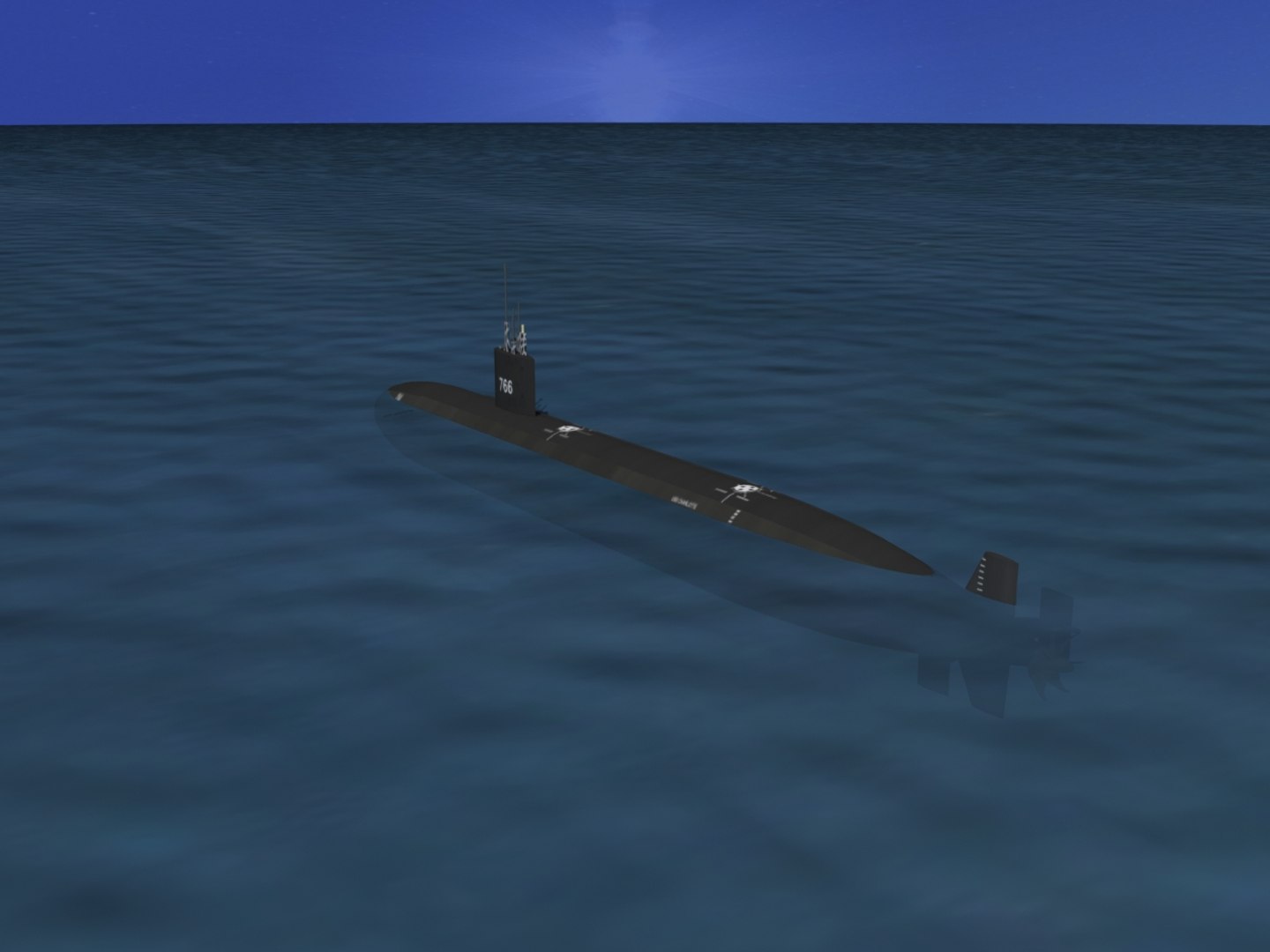 3d Model Ship Los Angeles Class Submarine