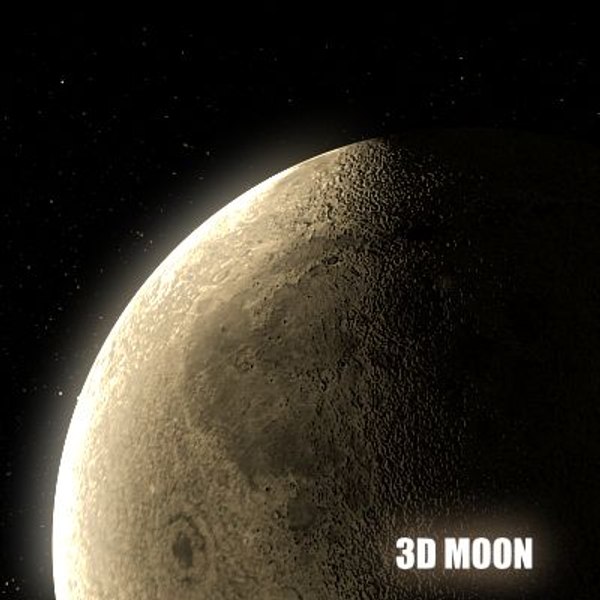 realistic moon 3d model