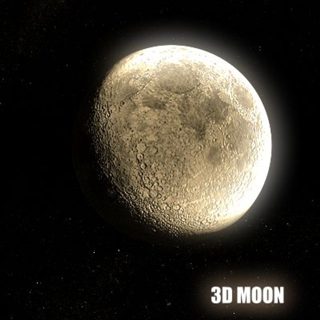 realistic moon 3d model