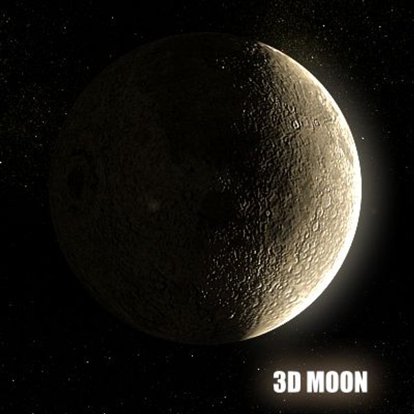 realistic moon 3d model