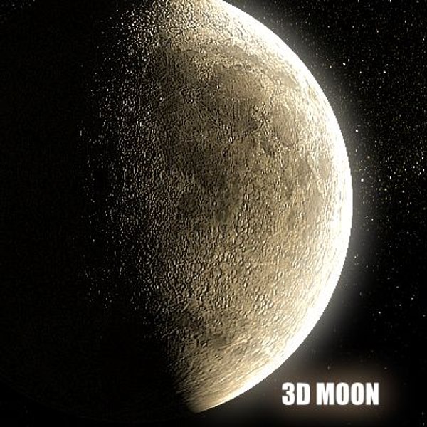 realistic moon 3d model