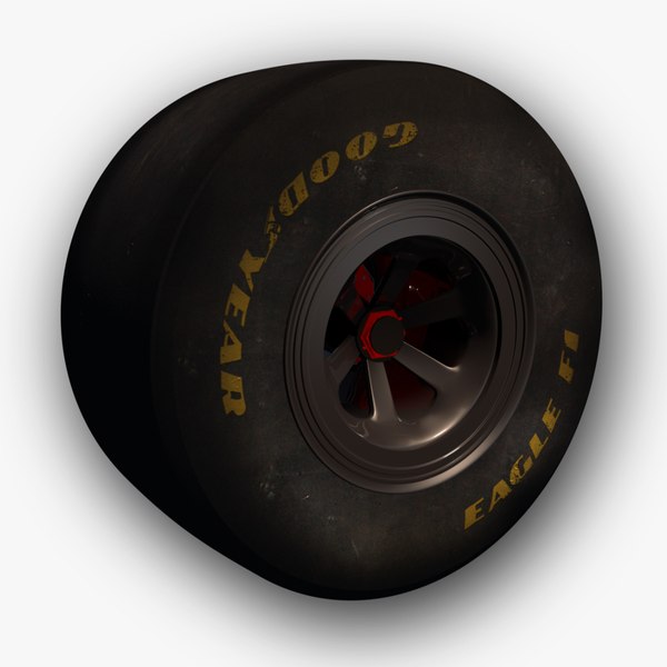 3d model vintage f1 wheel