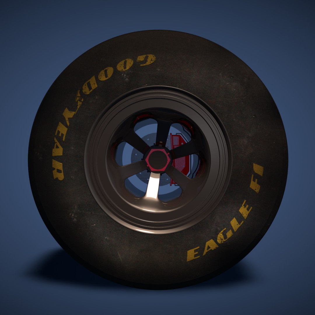 3d Model Vintage F1 Wheel