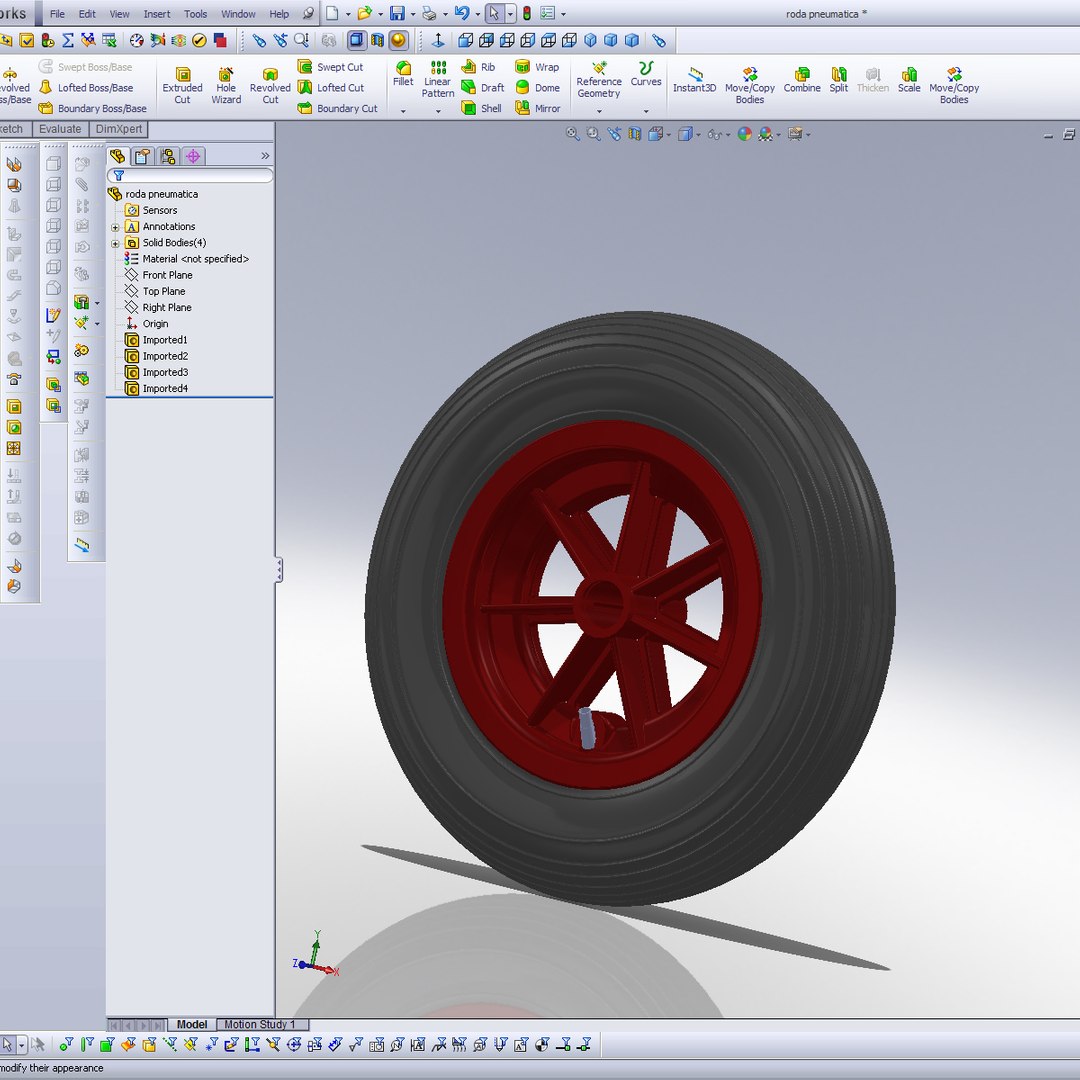 Pneumatic Wheel 3d Model