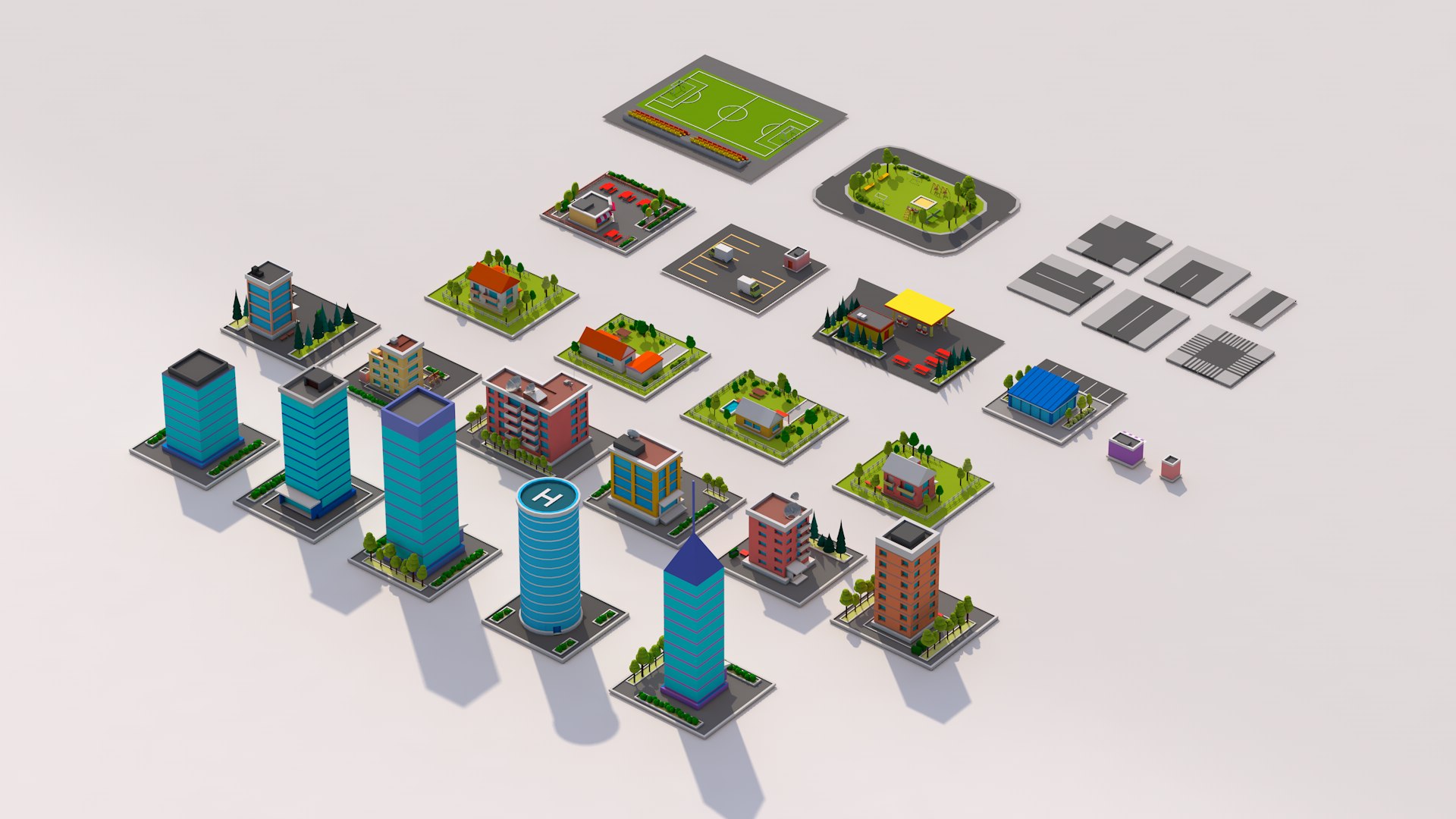 3D Cartoon Buildings Pack - TurboSquid 1318100