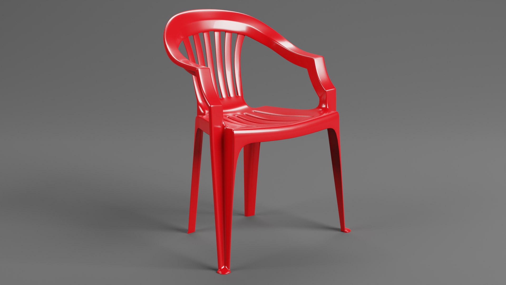 3D Red Plastic Chair Model - TurboSquid 1906775