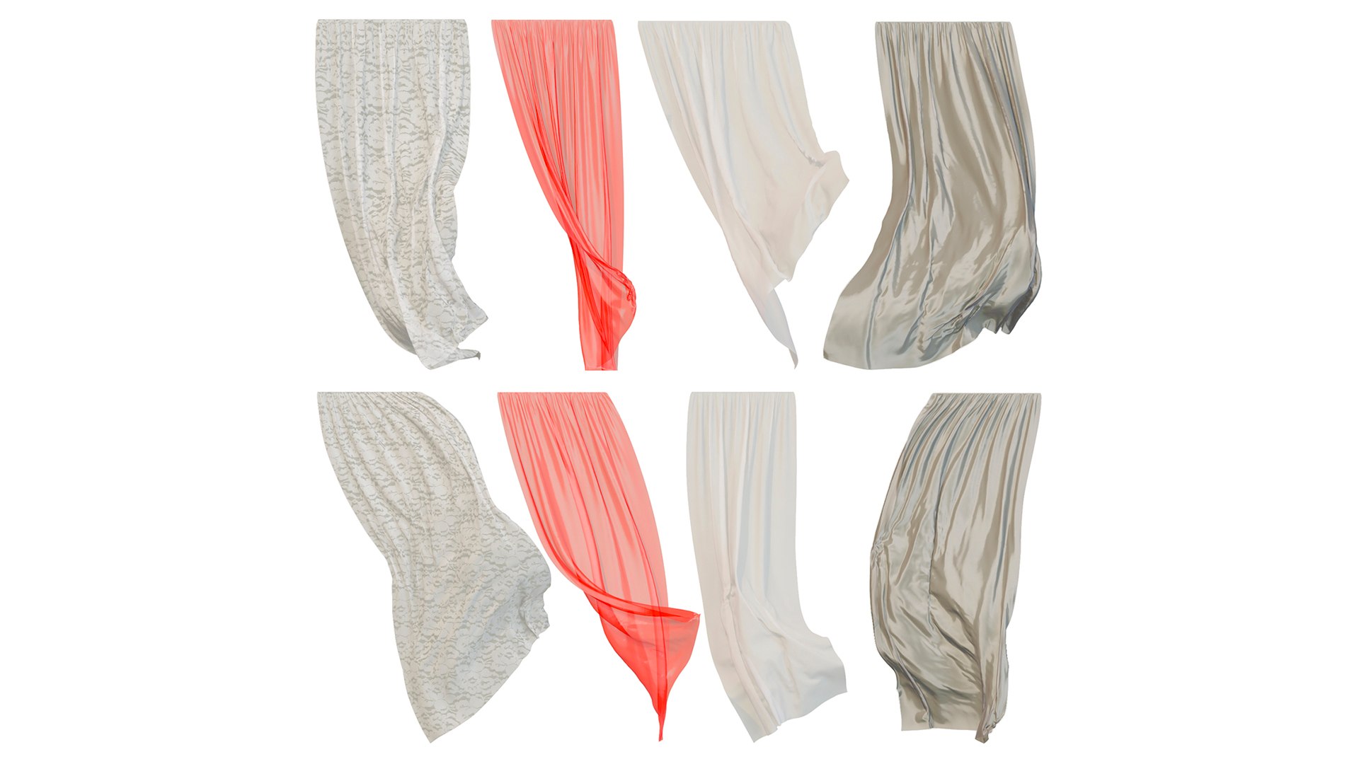 3D Curtain In The Wind Model - TurboSquid 2331009