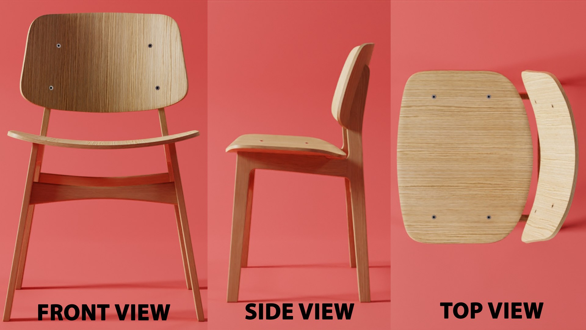 Soborg Oak Wood Chair Model - TurboSquid 1599442