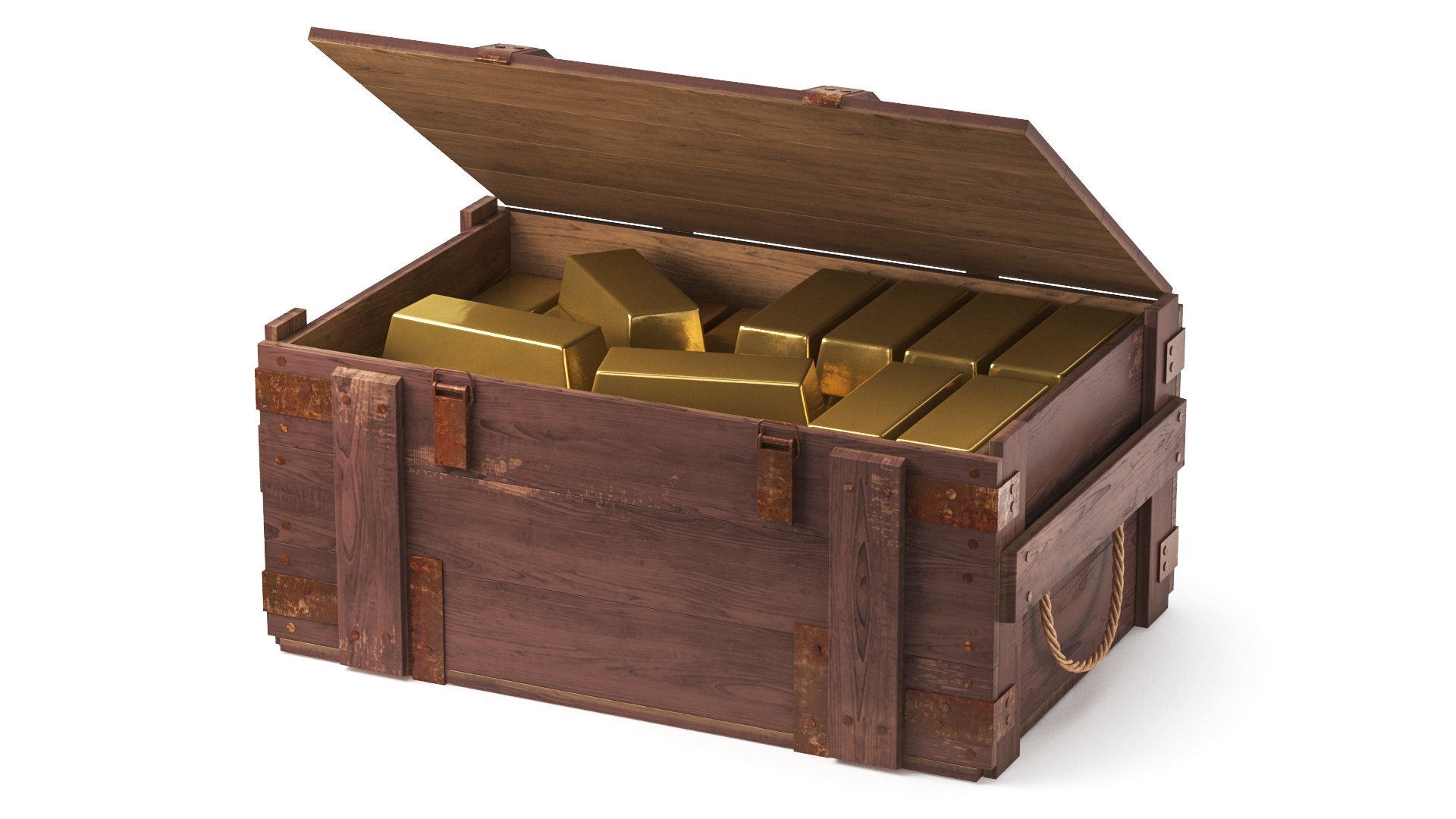 Gold Bars Box Model - TurboSquid 2129715