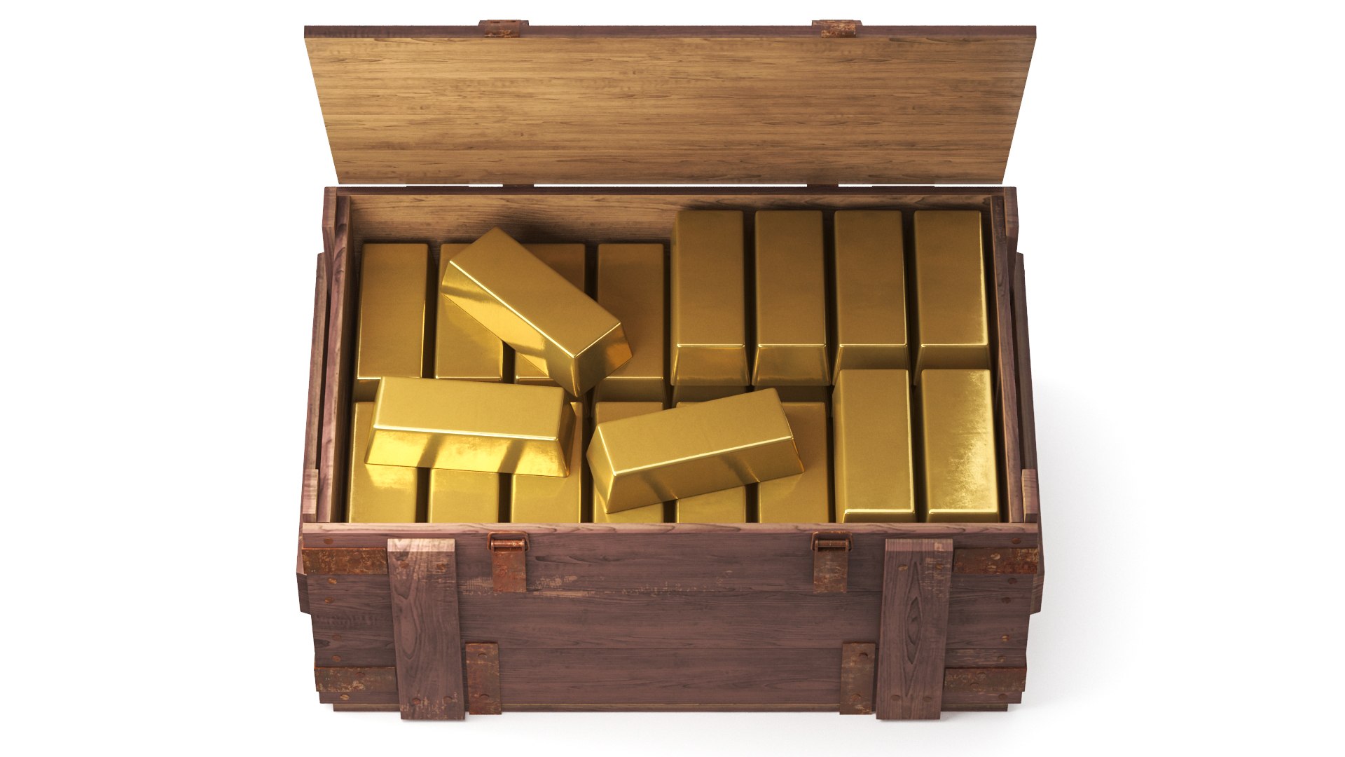 Gold Bars Box Model - TurboSquid 2129715