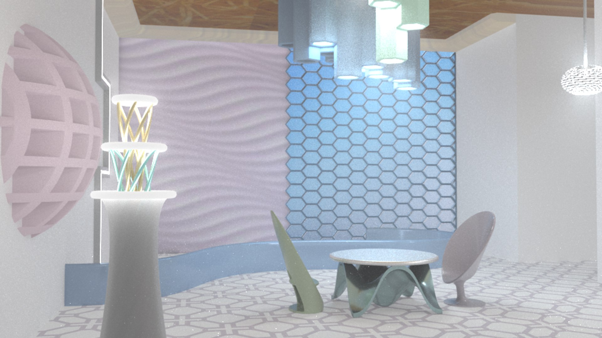 3D Futuristic Room Interior - TurboSquid 1916596