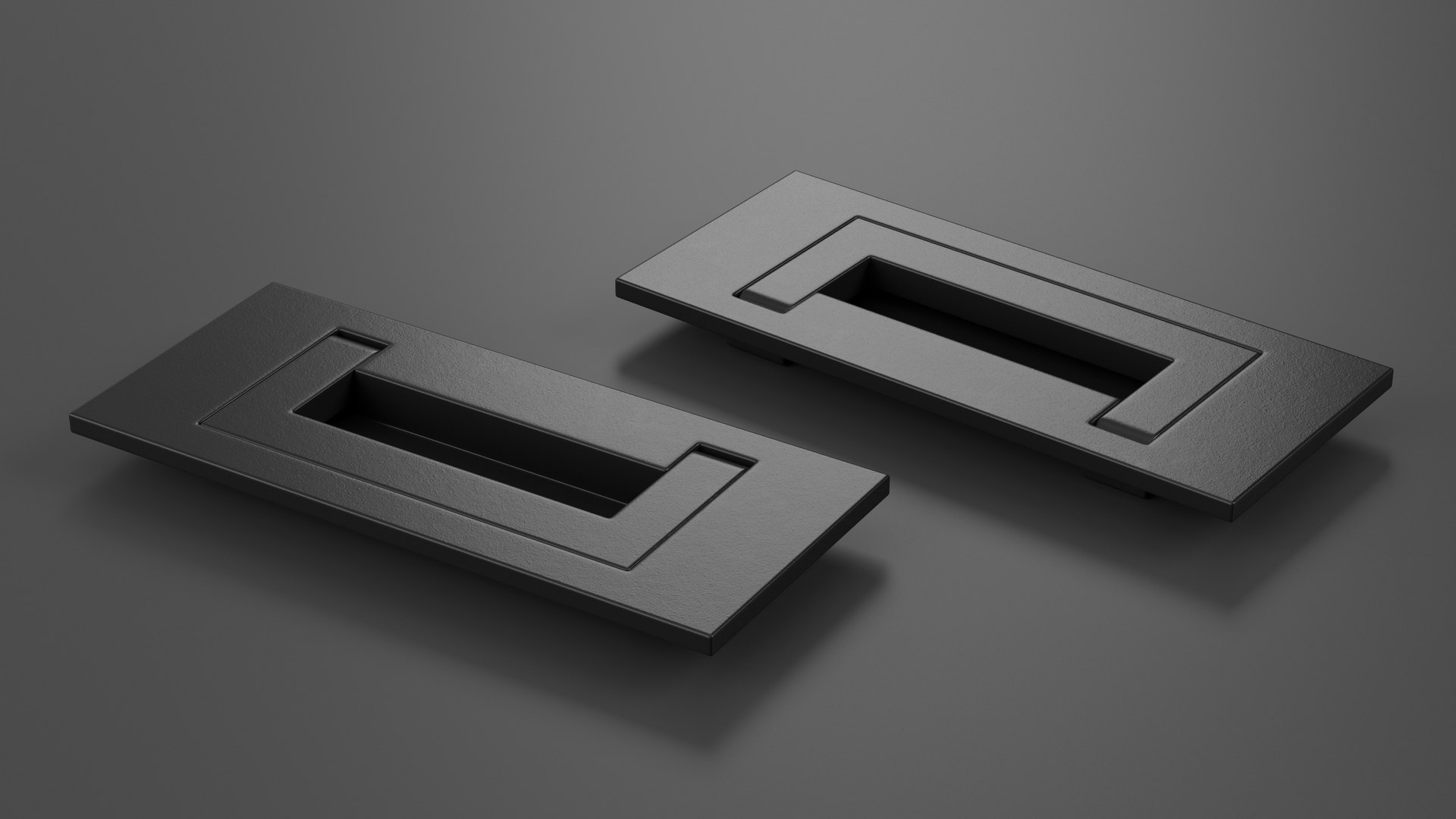 Kitchen Cabinet Handle Recessed Rectangular Black 3D Model - TurboSquid ...