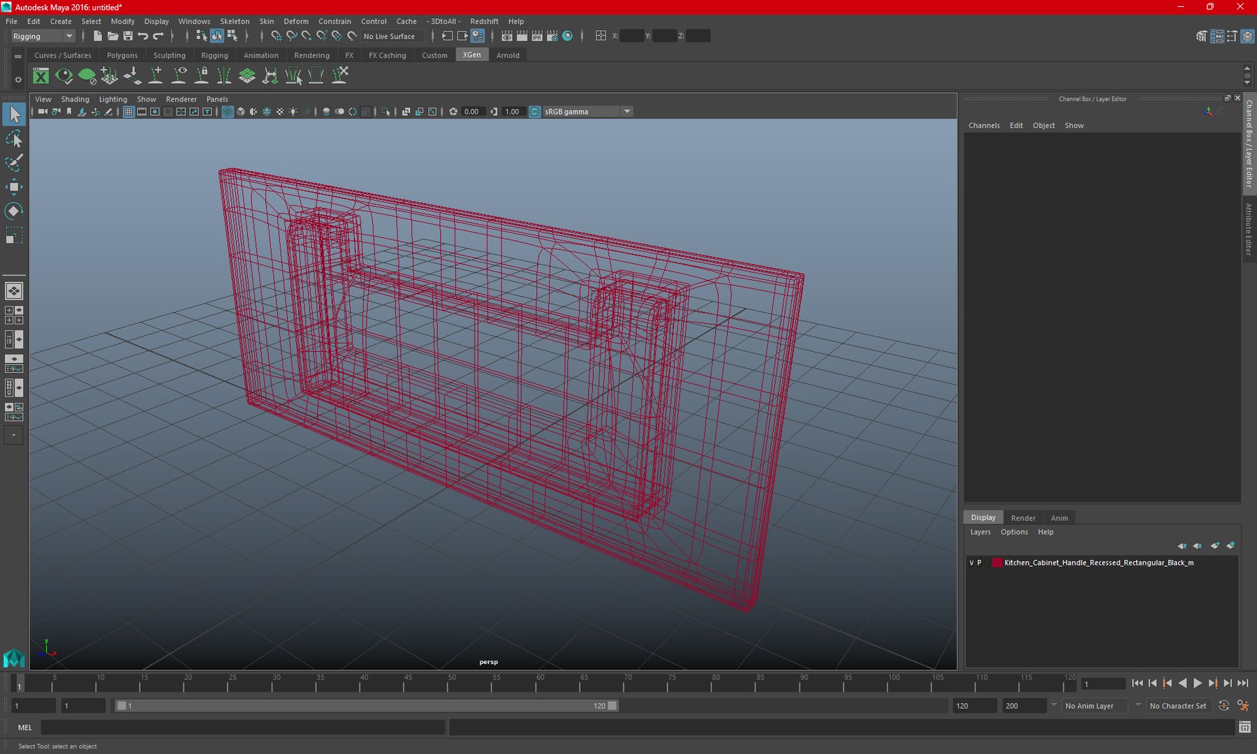 Kitchen Cabinet Handle Recessed Rectangular Black 3D Model - TurboSquid ...