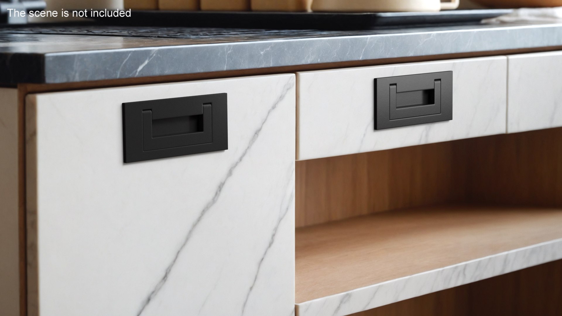 Kitchen Cabinet Handle Recessed Rectangular Black 3D Model - TurboSquid ...