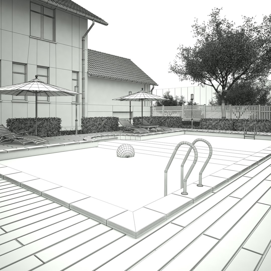 3d House Swimming Pool Model
