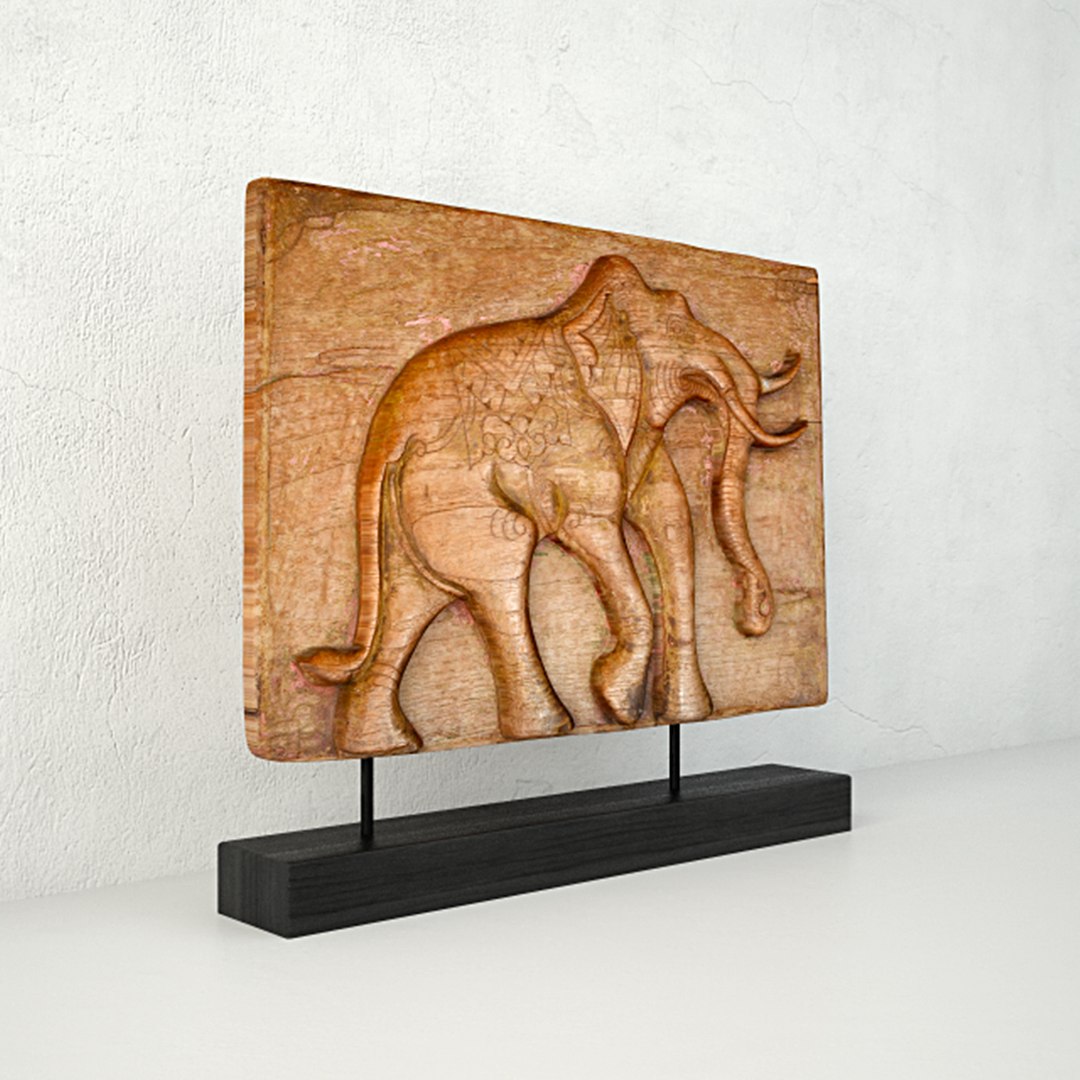 Antique indian elephant relief 3D model - TurboSquid 1202989